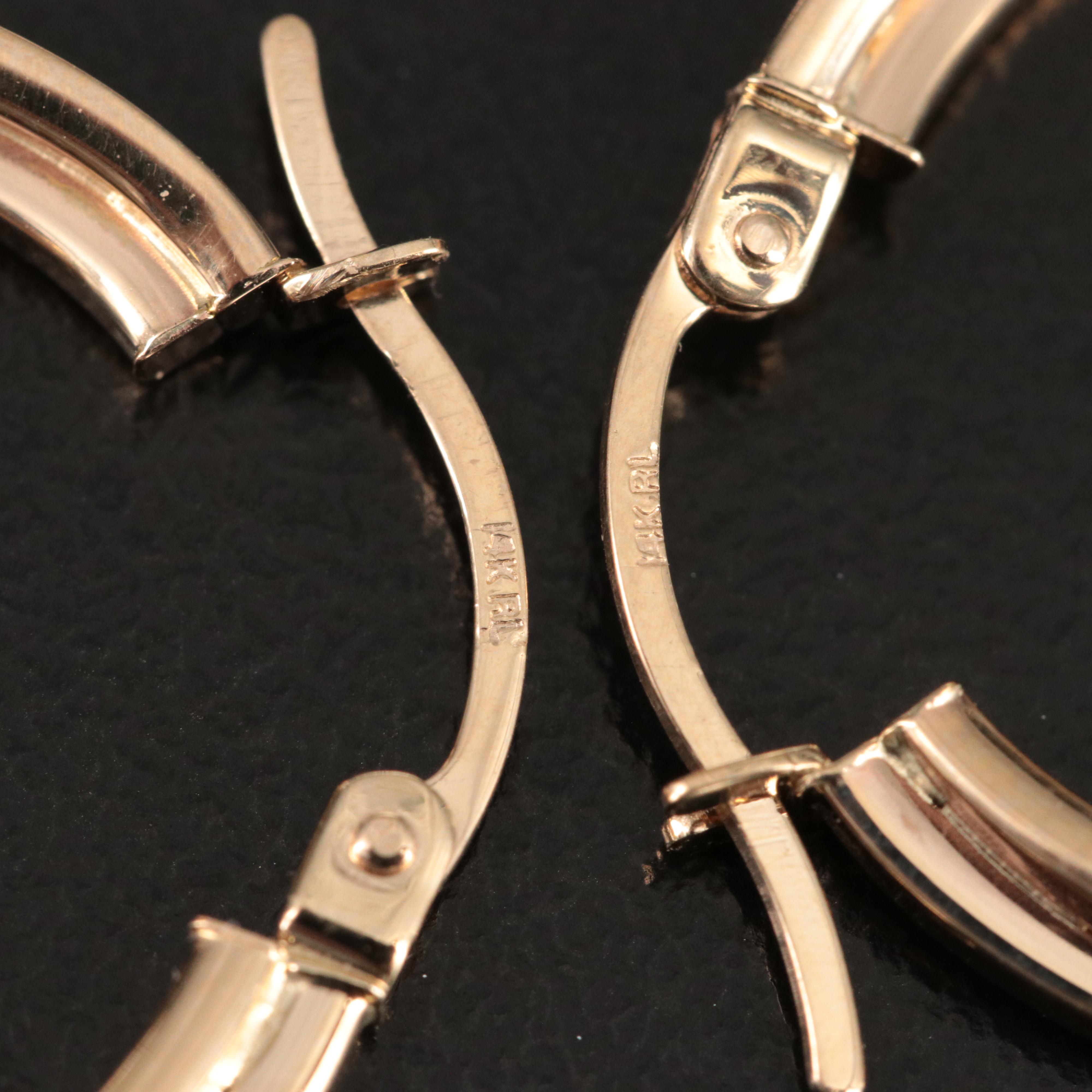14K Crossover Hoop Earrings | EBTH