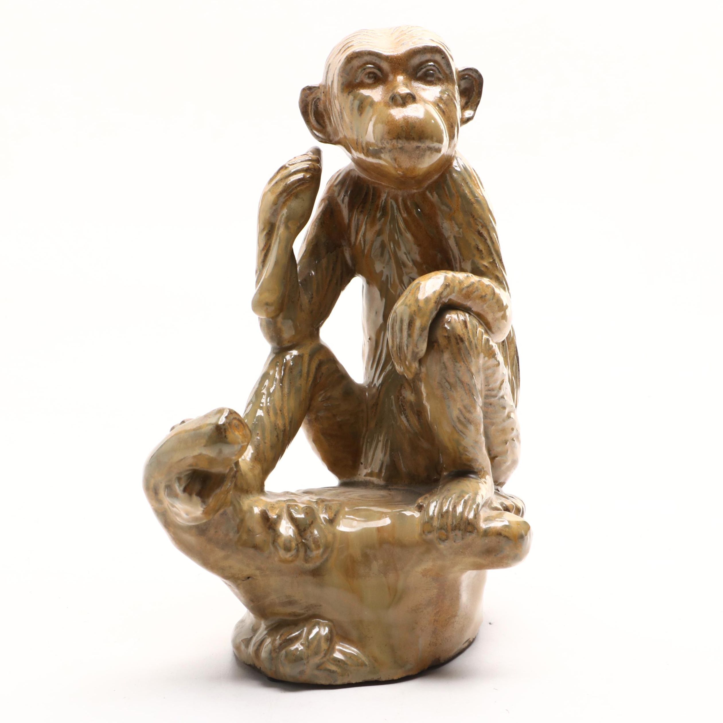 Ceramic Monkey Figurine | EBTH