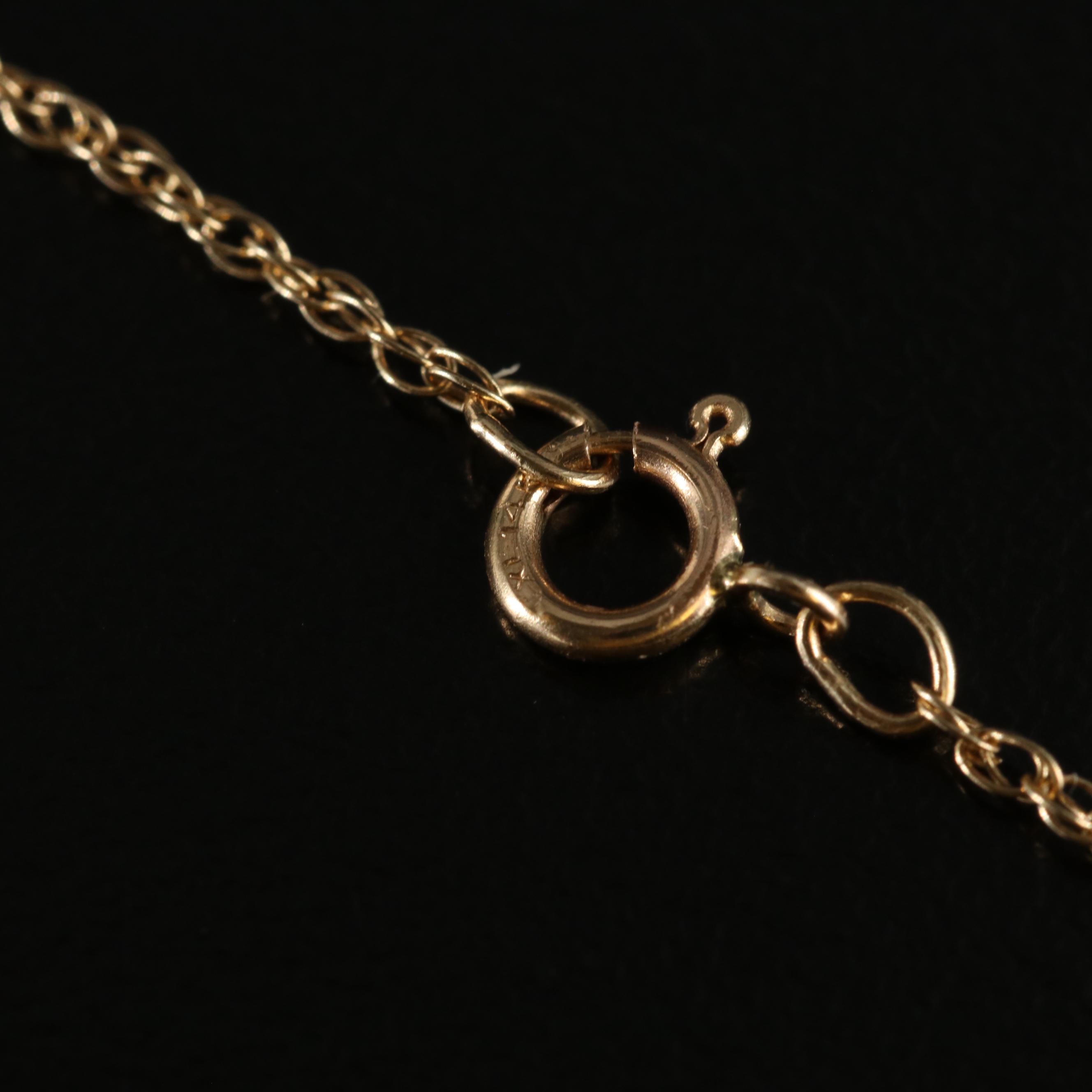 18K Puff Cross Pendant on 14K Chain Necklace | EBTH