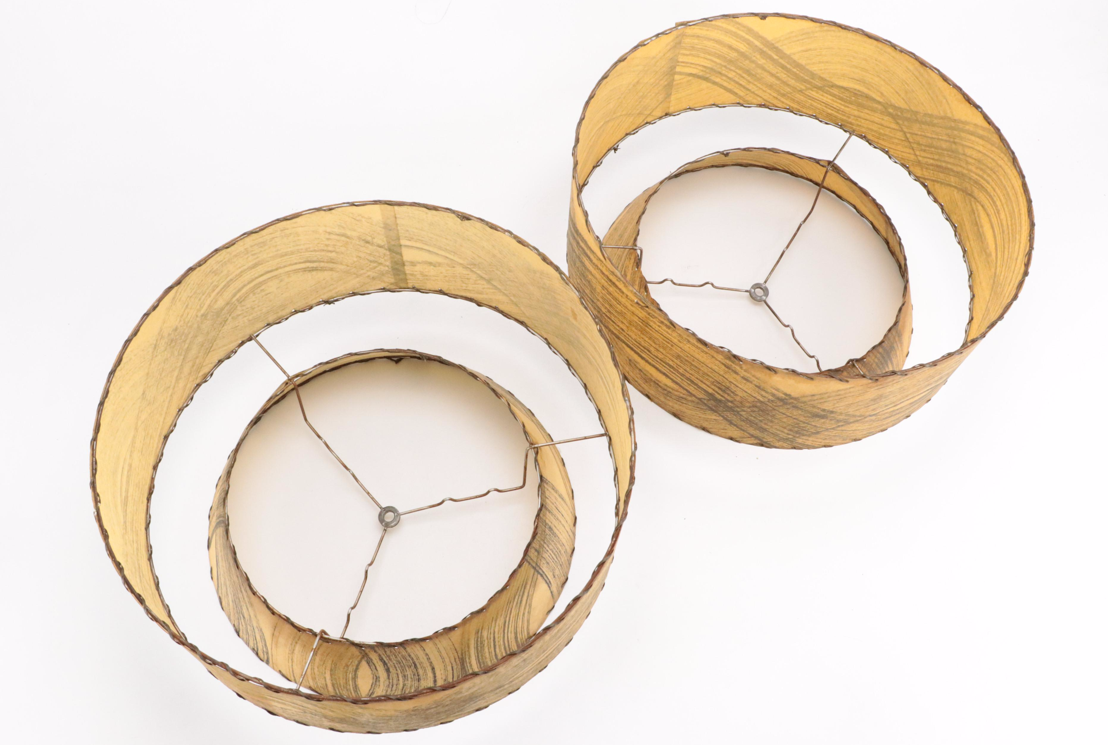 Mid Century Two-Tiered Fiberglass Lamp Shade Pair | Everything But The ...