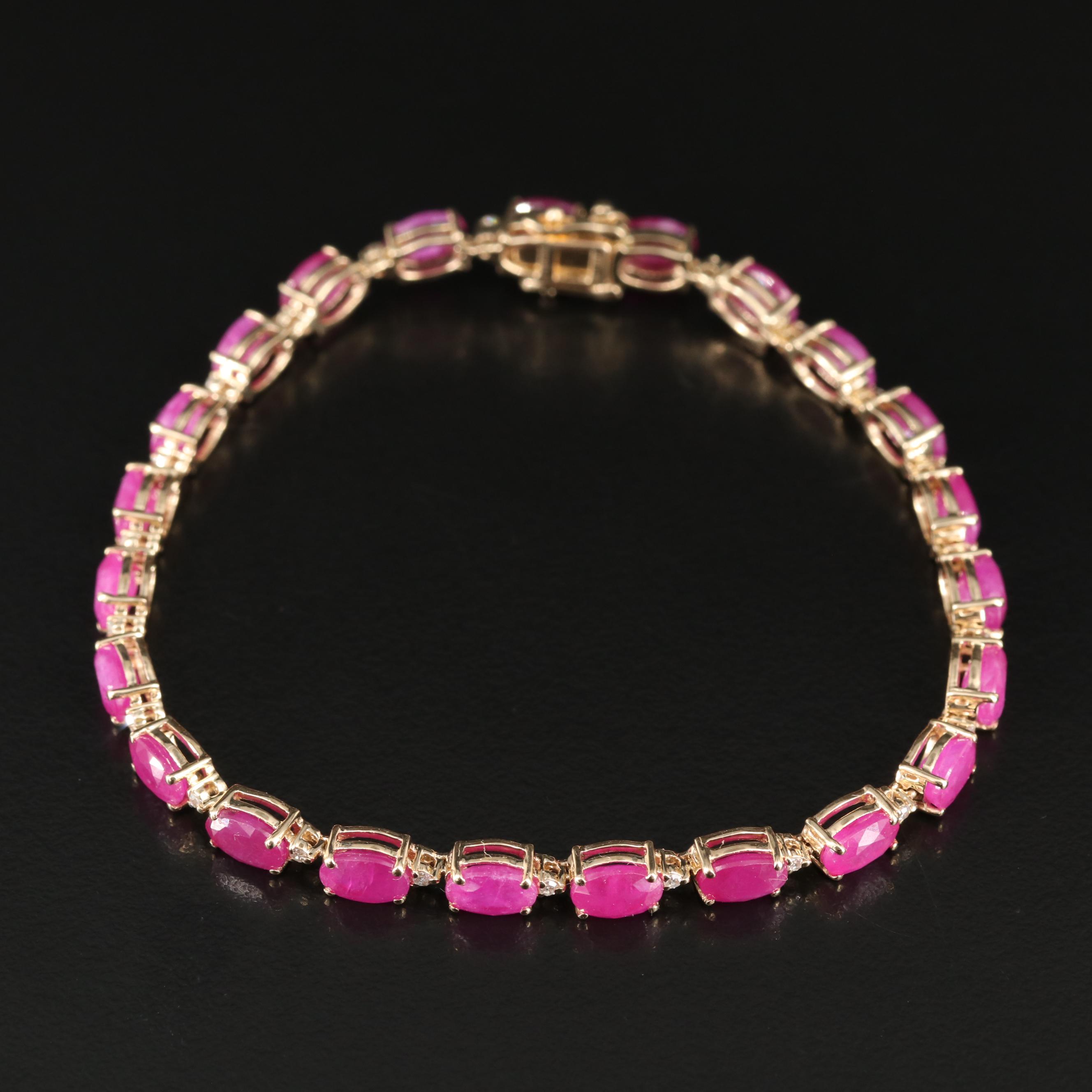 14K Filled Corundum and Diamond Bracelet | Everything But The House