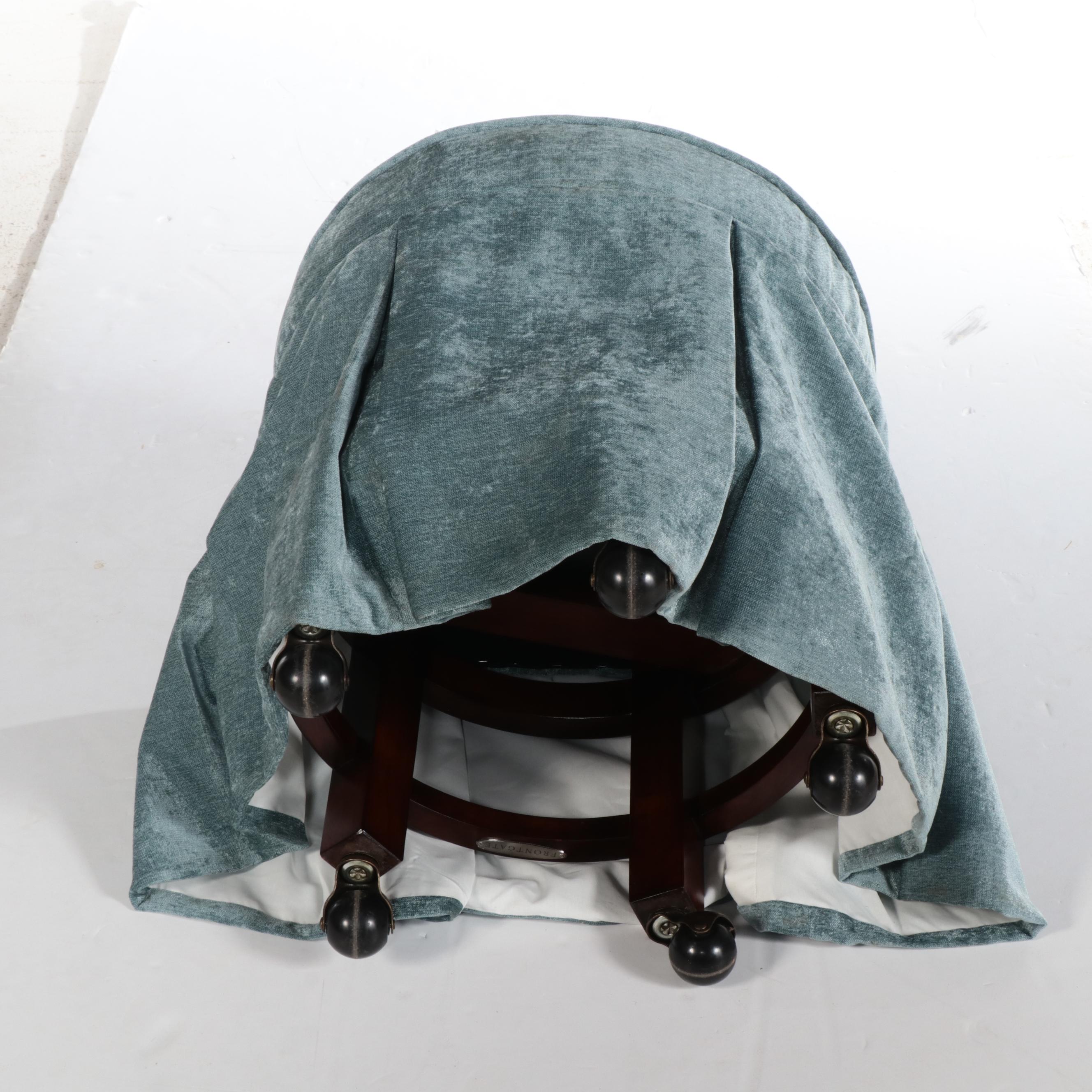 Frontgate "Serena" Hardwood and Custom-Upholstered Swivel Vanity Stool | EBTH