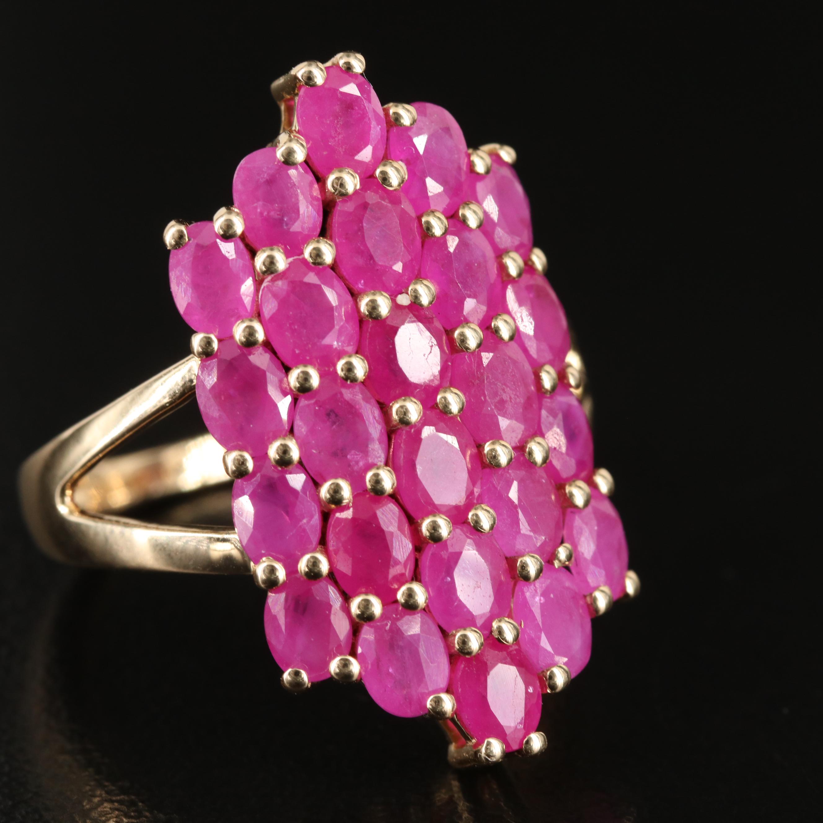 14K Filled Corundum Cluster Ring | EBTH