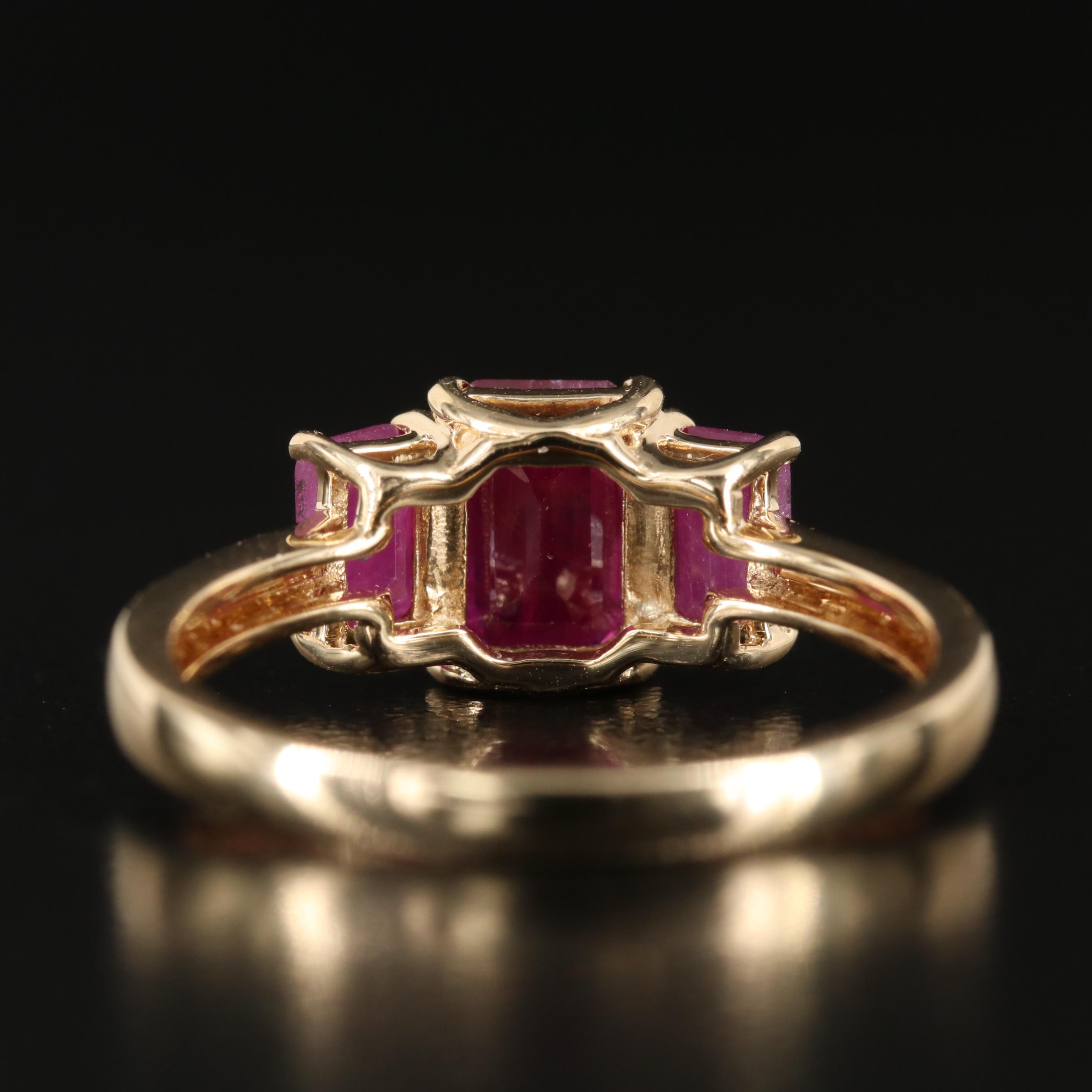 14K Ruby Three Stone Ring | Everything But The House