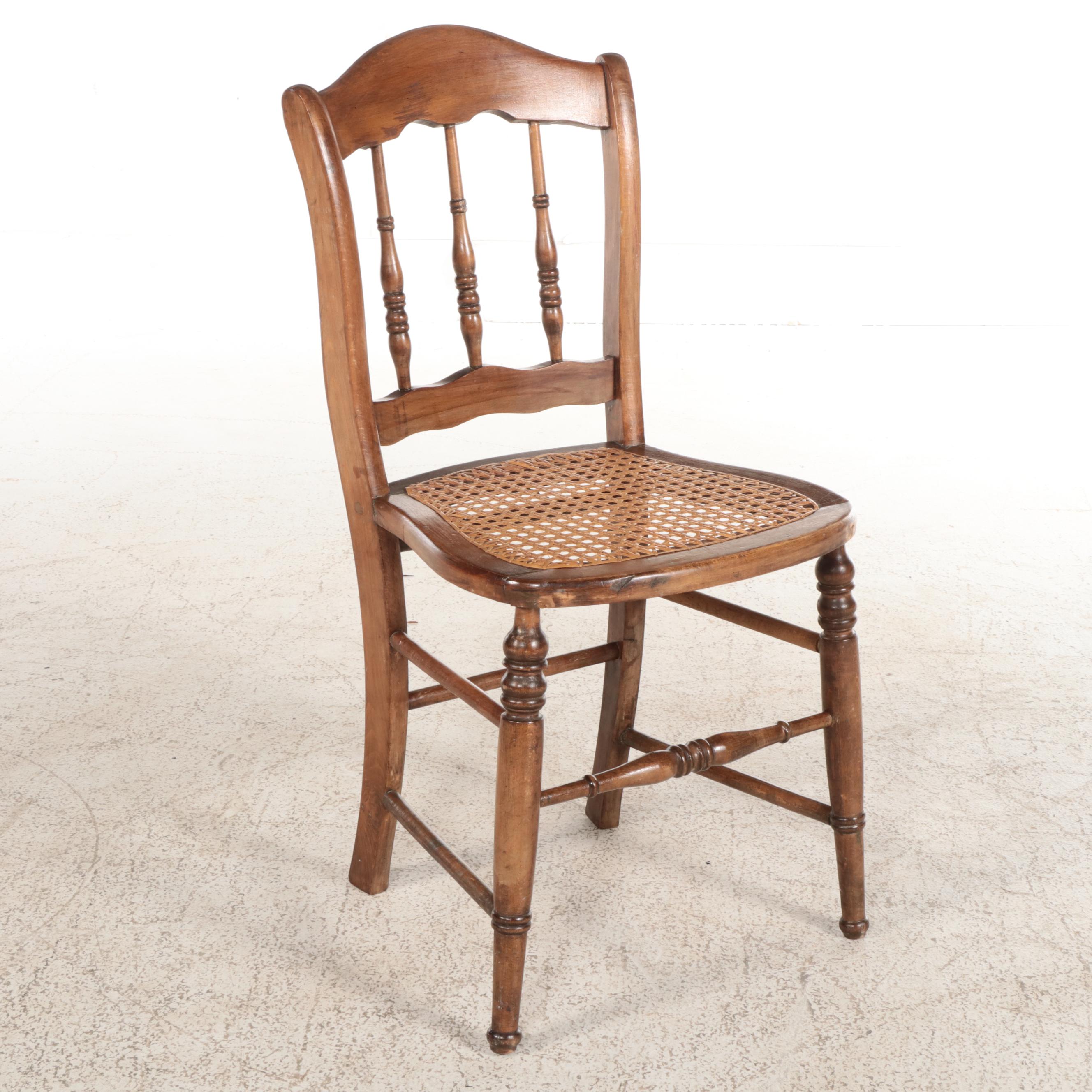Victorian Carved Walnut Rocker with Maple Side Chair, Late 19th Century ...