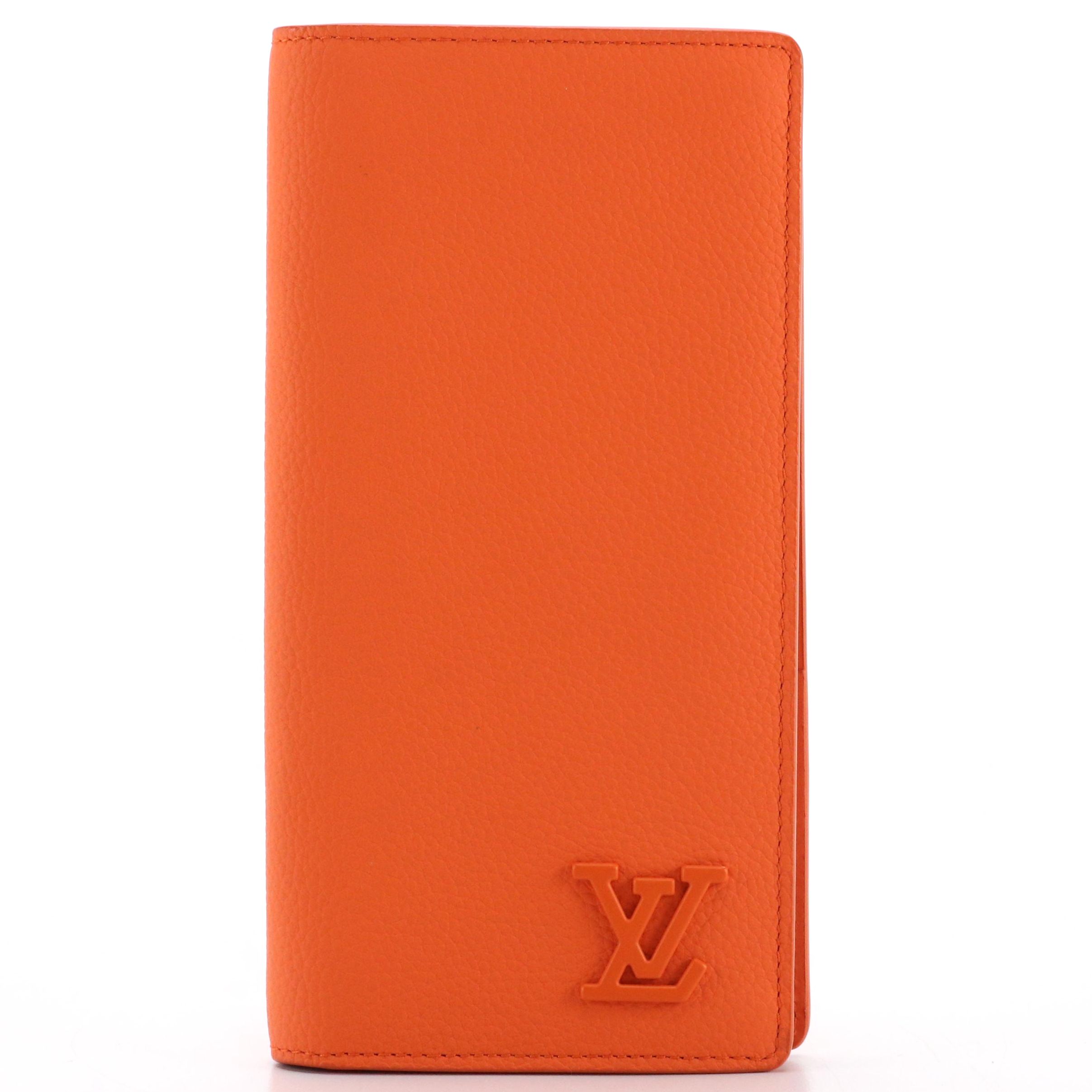 Louis Vuitton Aerogram LV Brazza Wallet in Bright Orange Taurillon ...
