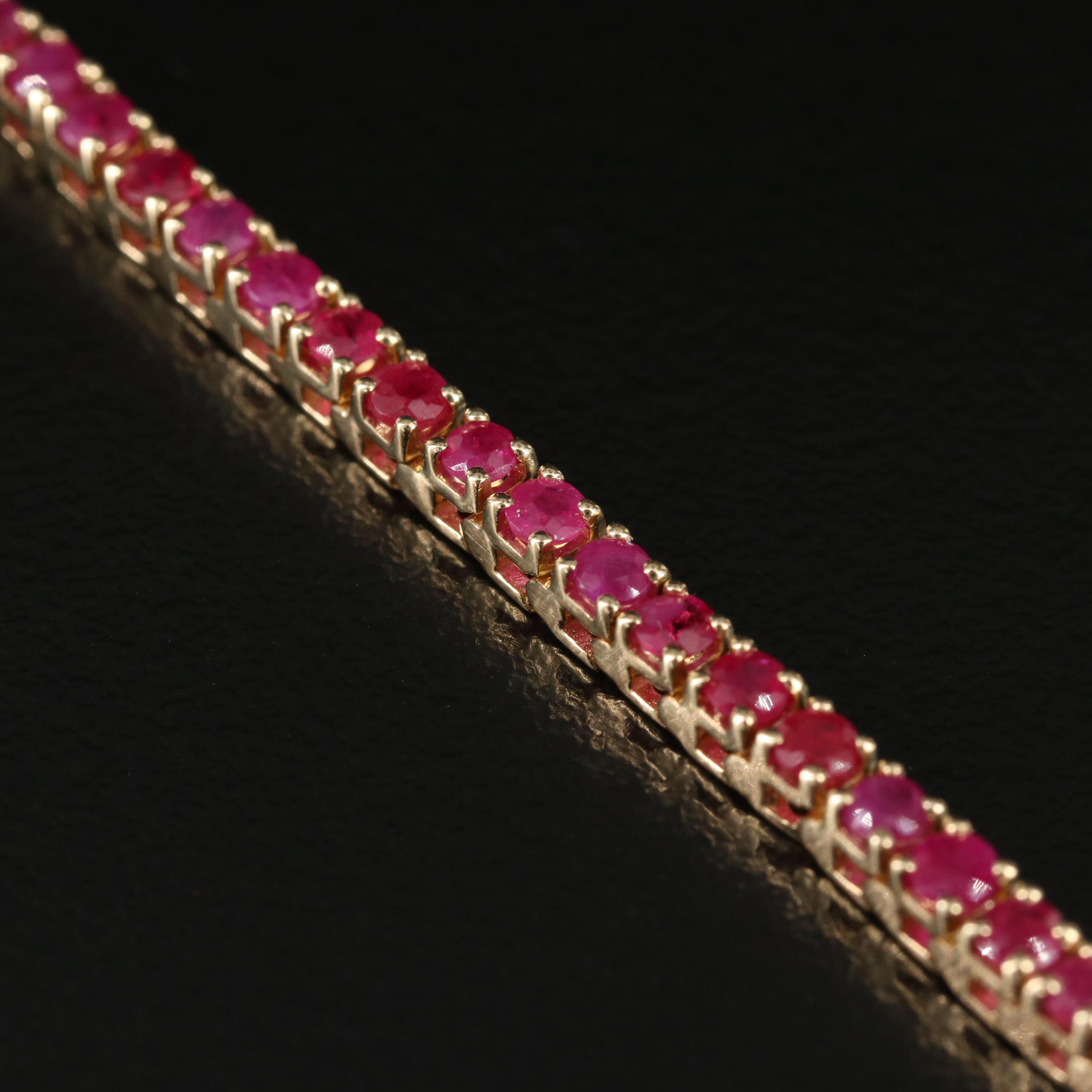 14K Ruby Line Bracelet | EBTH