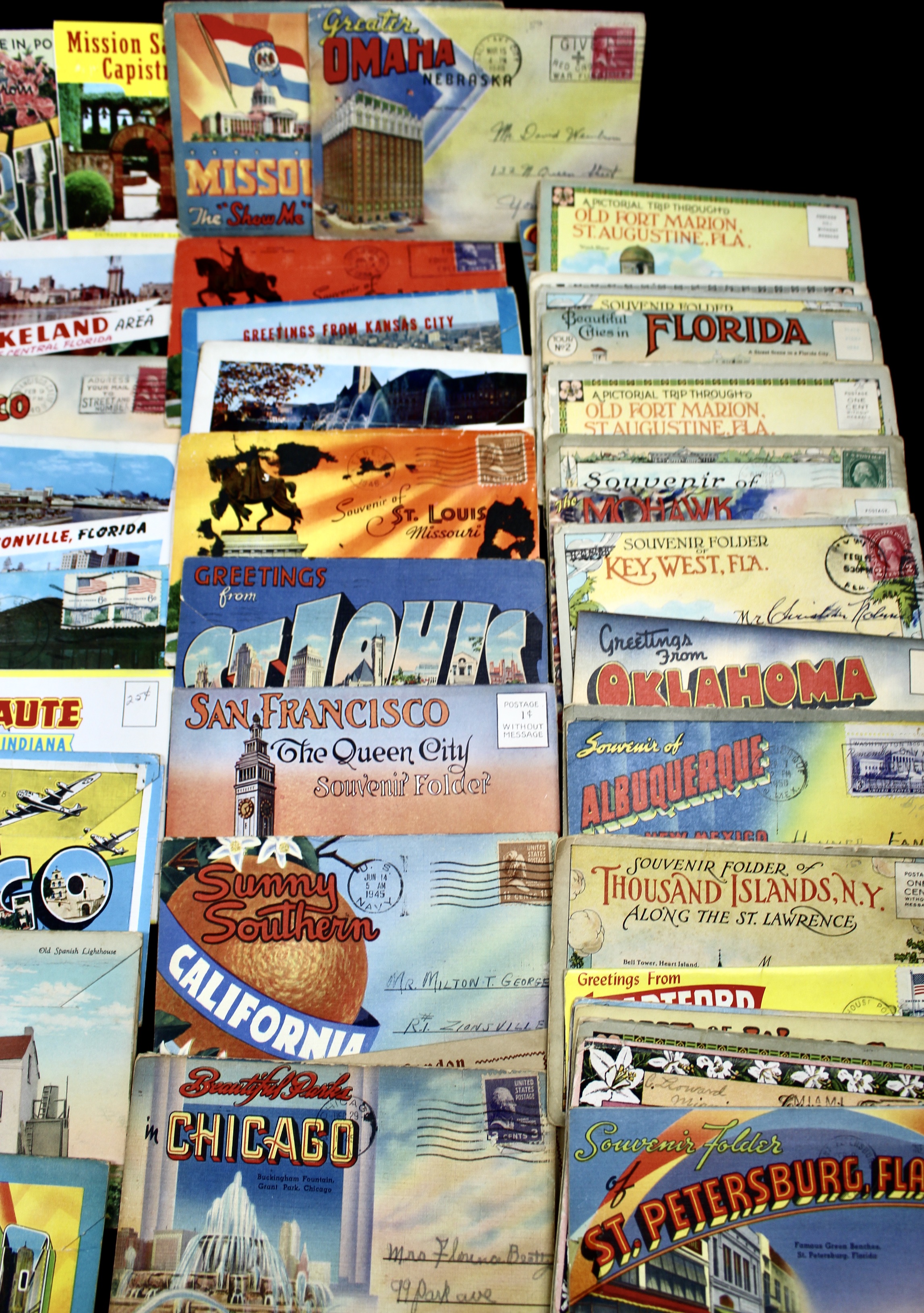 Over 125 Vintage Souvenir Postcard Folders, Each Showing Multiple ...