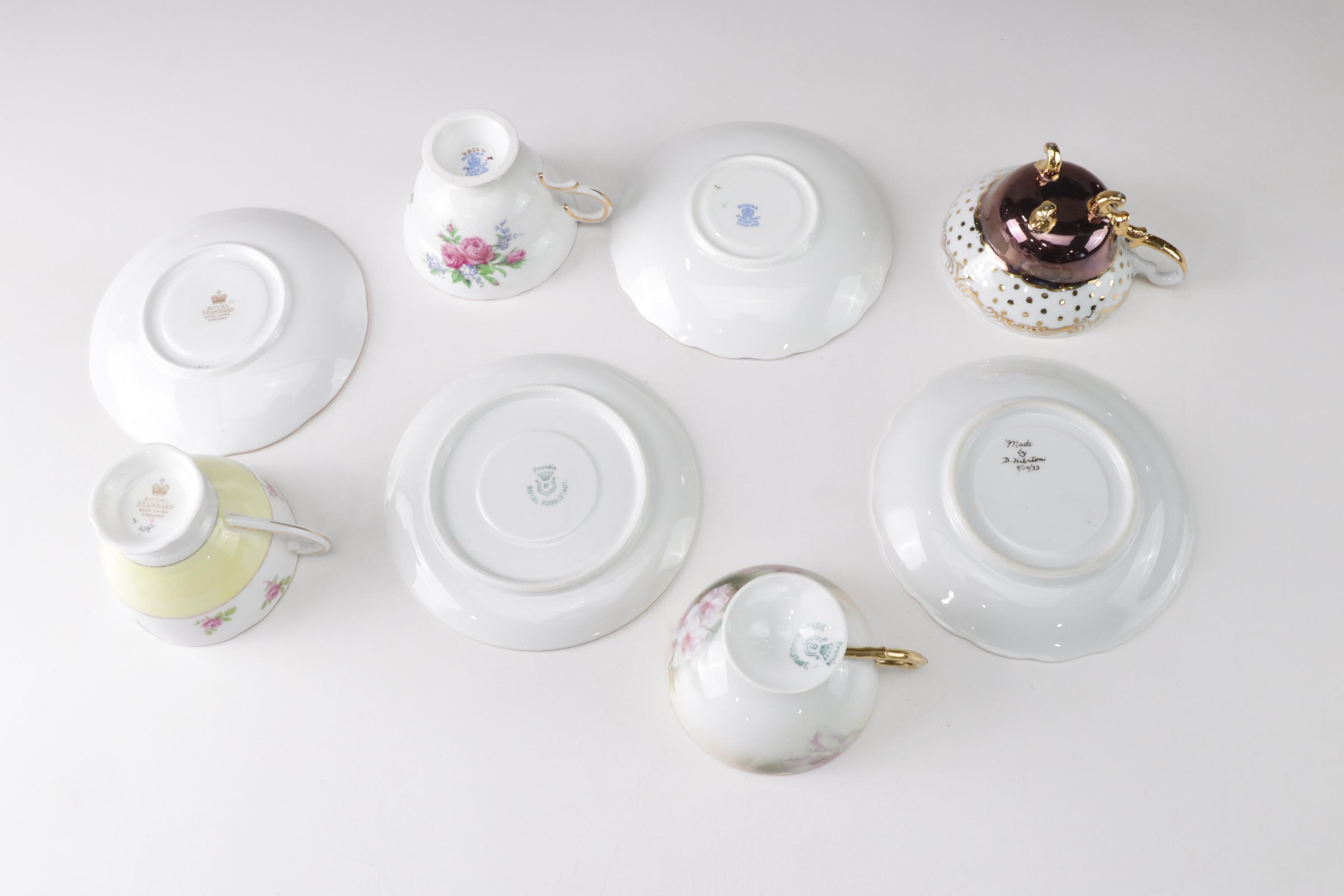 European Teacup and Saucer Collection Featuring Herend and Meissen ...