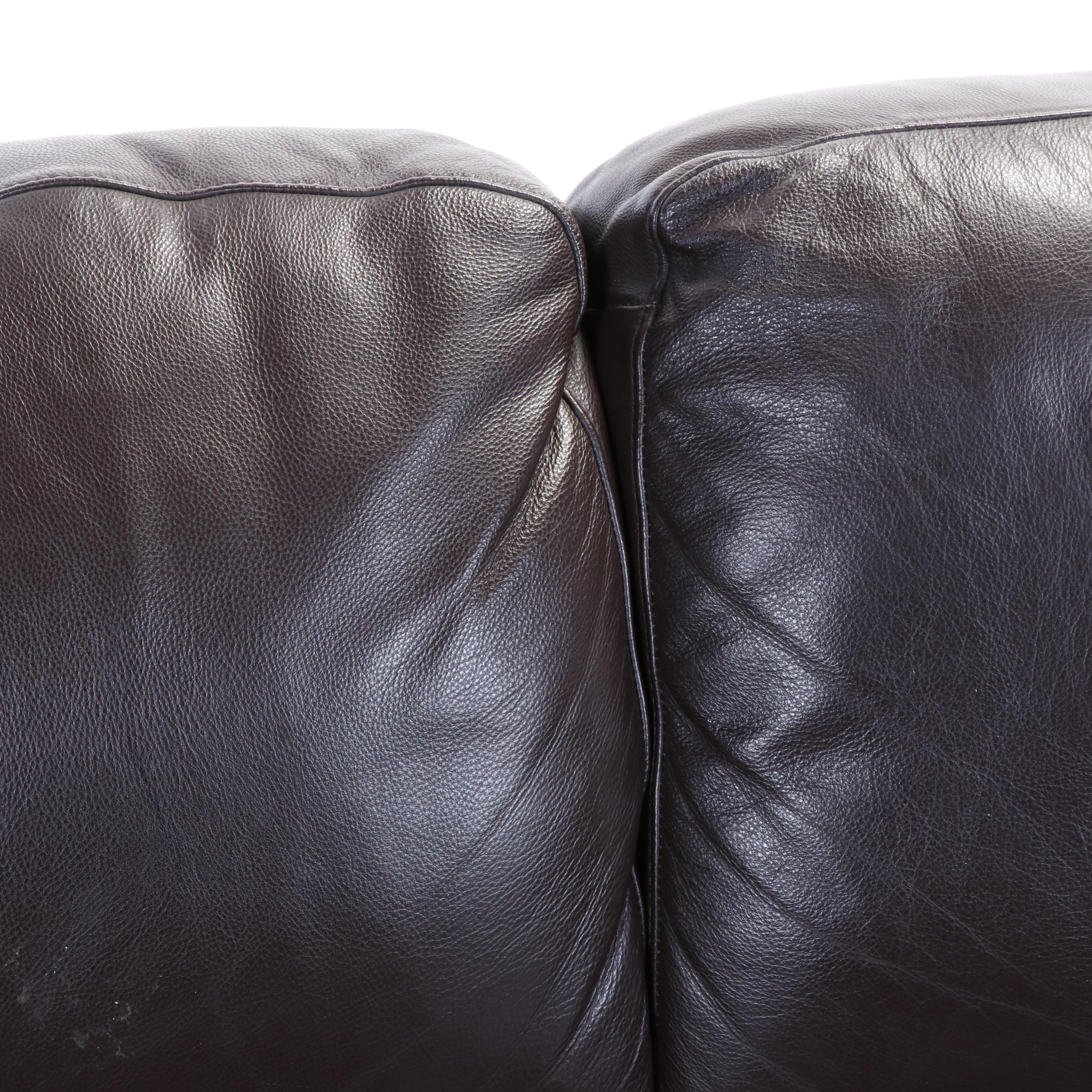 Two-Piece Italsofa Modernist Style Brown Leather Sectional Sofa ...