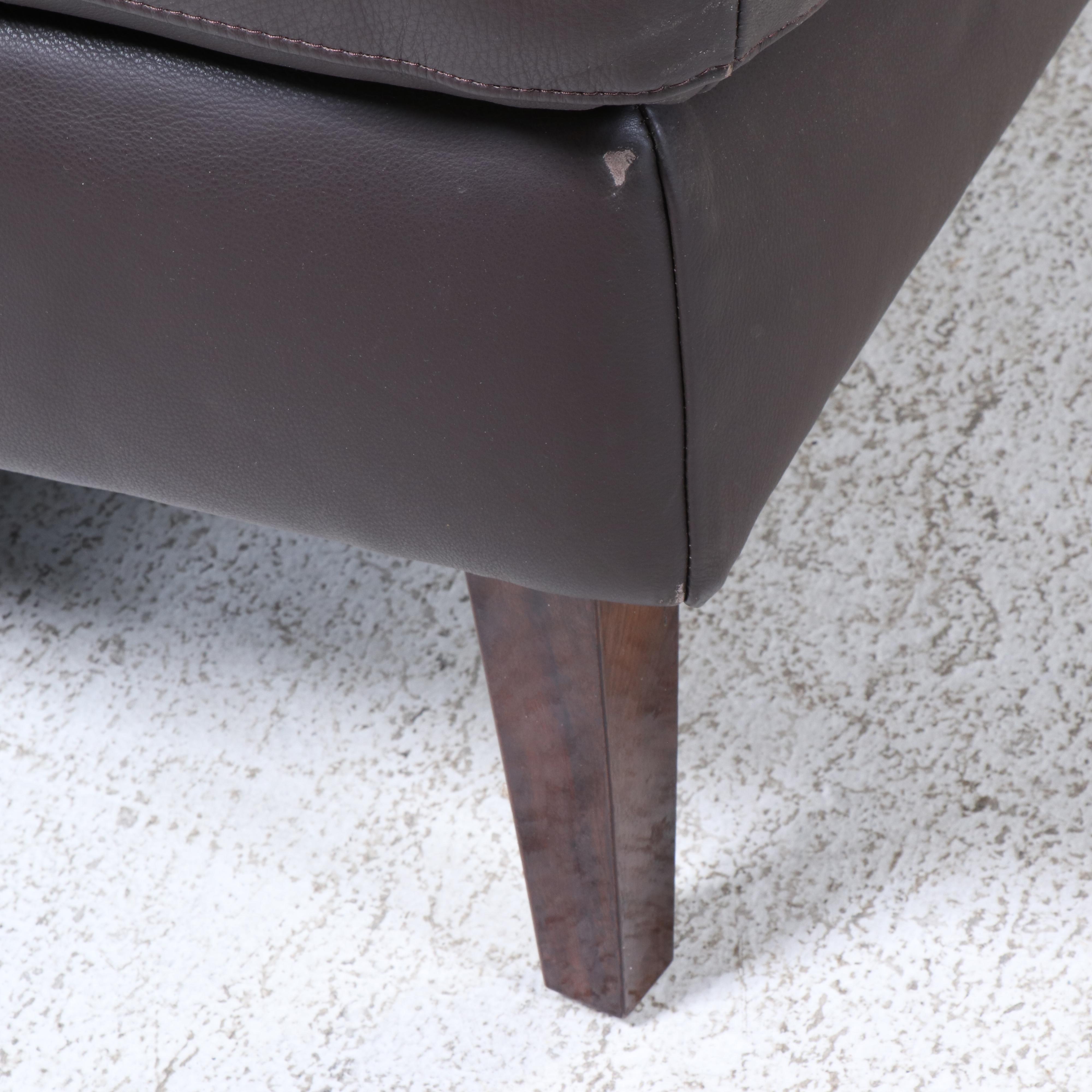 Two-Piece Italsofa Modernist Style Brown Leather Sectional Sofa ...