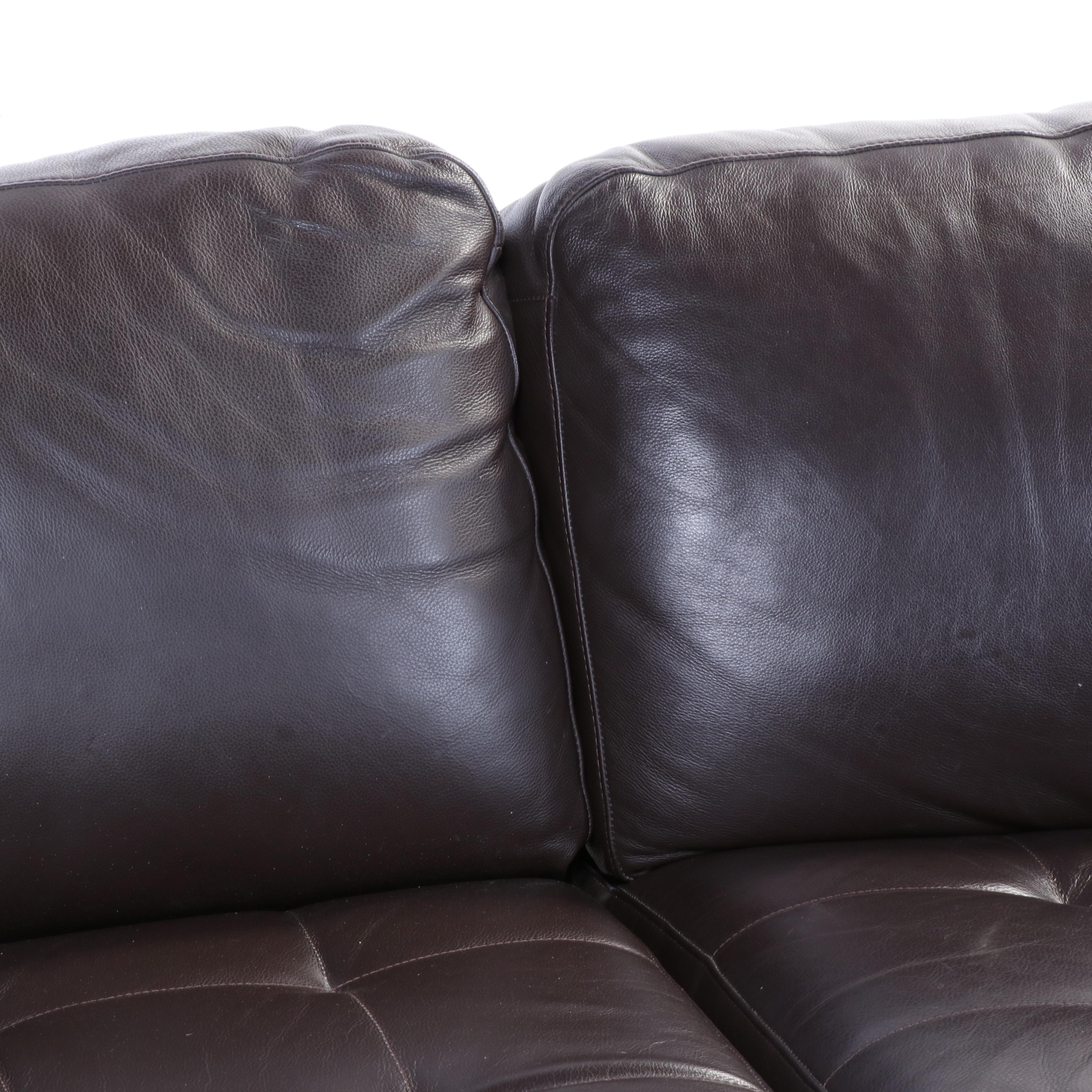 Two-Piece Italsofa Modernist Style Brown Leather Sectional Sofa | EBTH