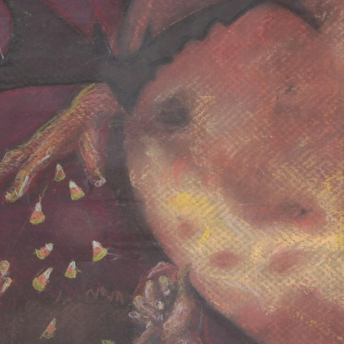 Jessica Richey Pastel Drawing Of Surrealist Halloween Scene 2000 Ebth