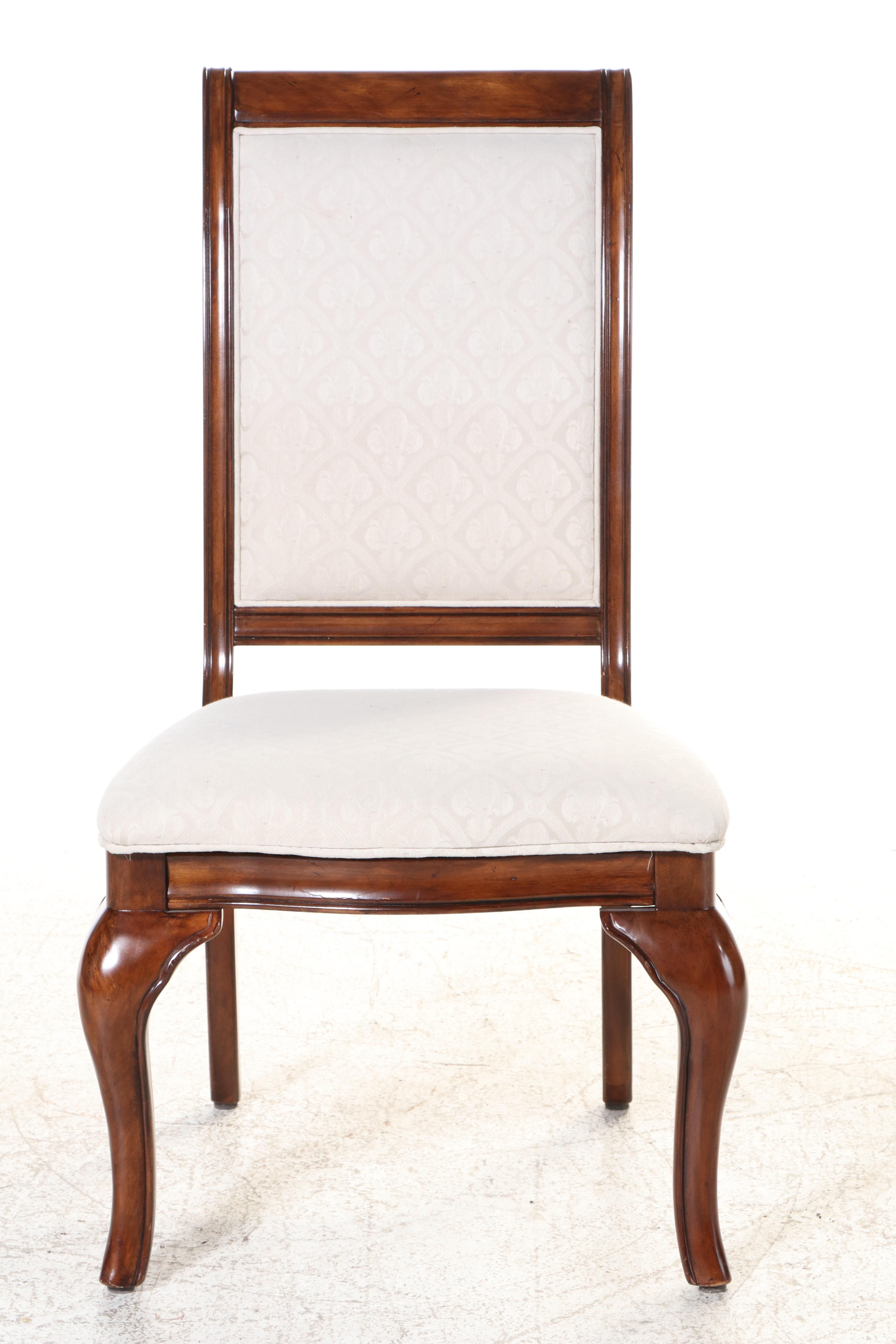 Eight Pennsylvania House Sleigh-Back Dining Chairs with Pedestal Table ...
