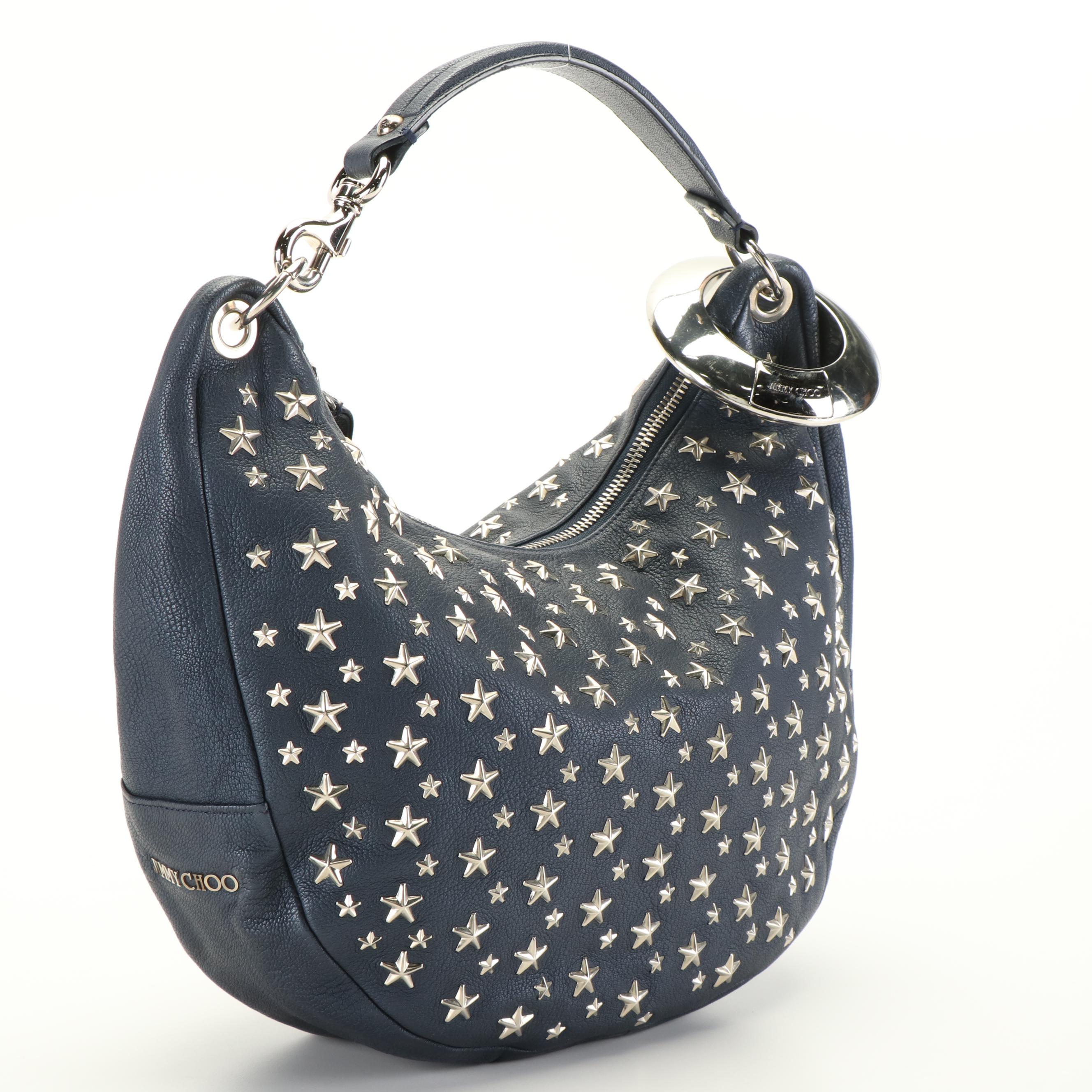 Jimmy Choo Stella Star Studded Shoulder Bag in Blue Leather | EBTH