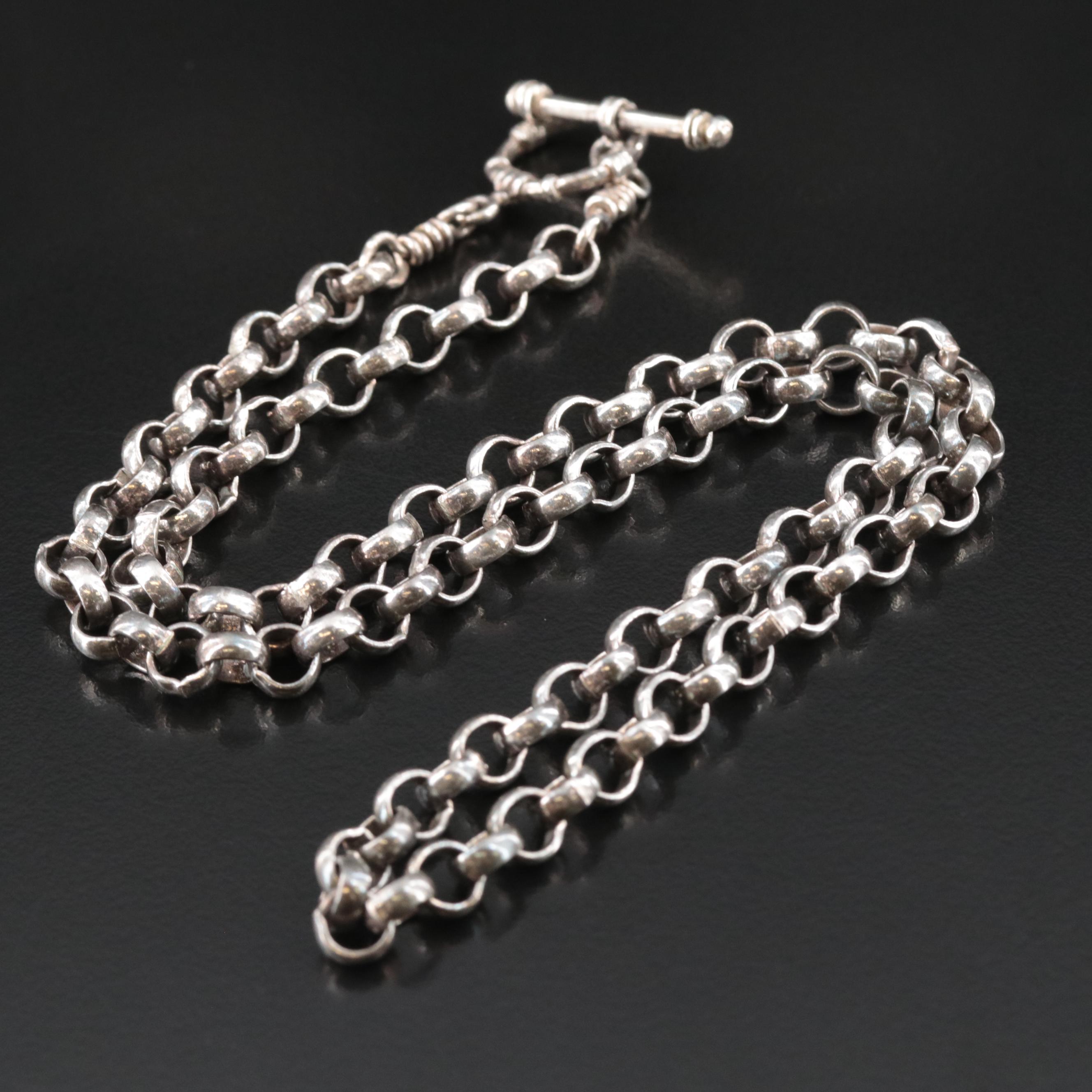 Fine Silver Rolo Chain Necklace | EBTH