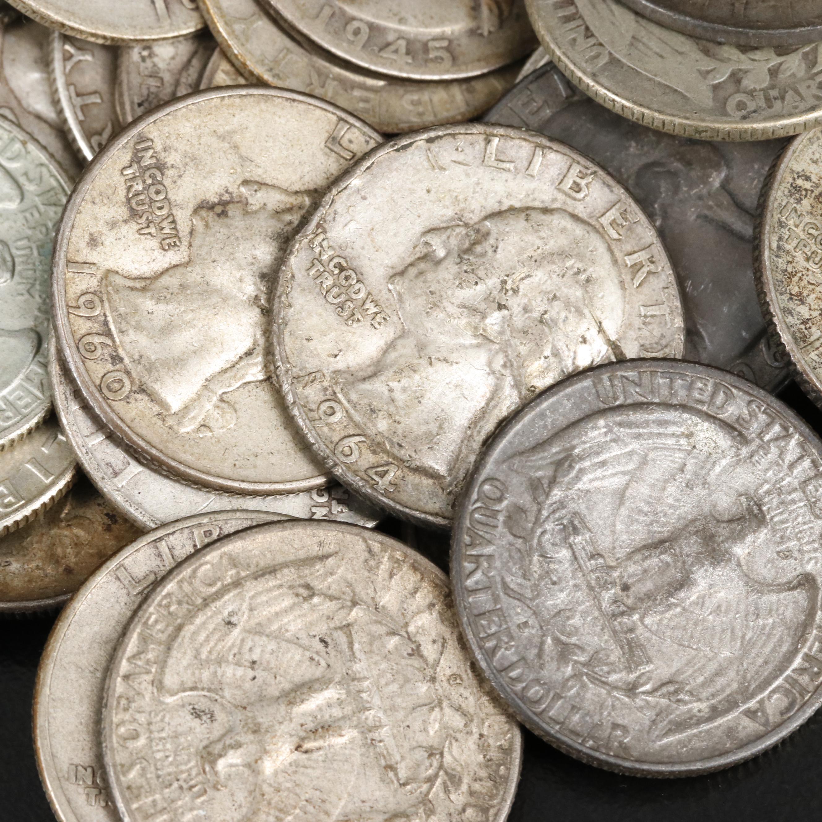 Ninety-Two Washington Silver Quarters | EBTH