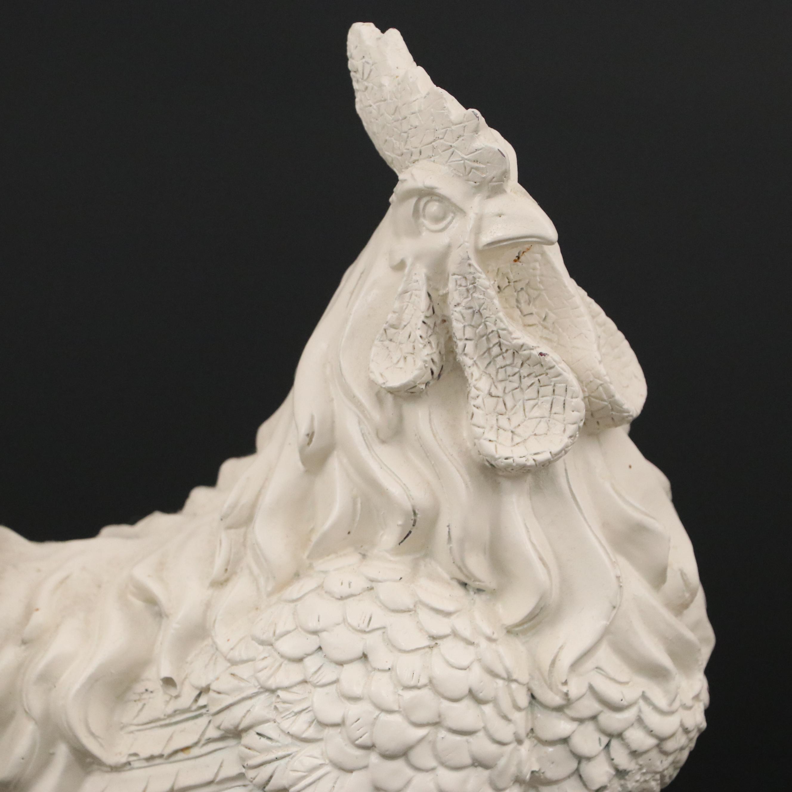 Ceramic Canisters with Resin Rooster Figurine and Floral Motif Wall ...