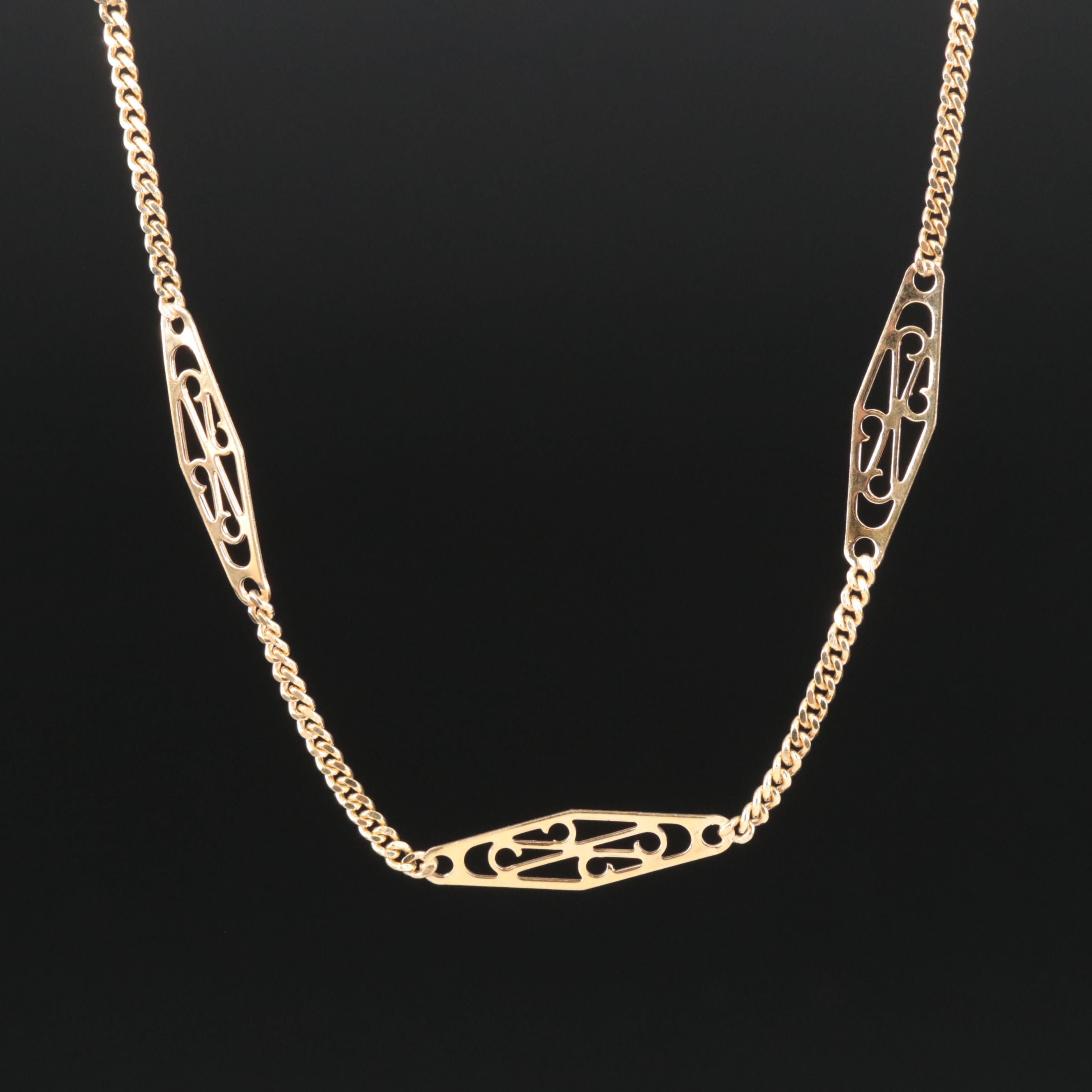 14K Station Necklace | EBTH