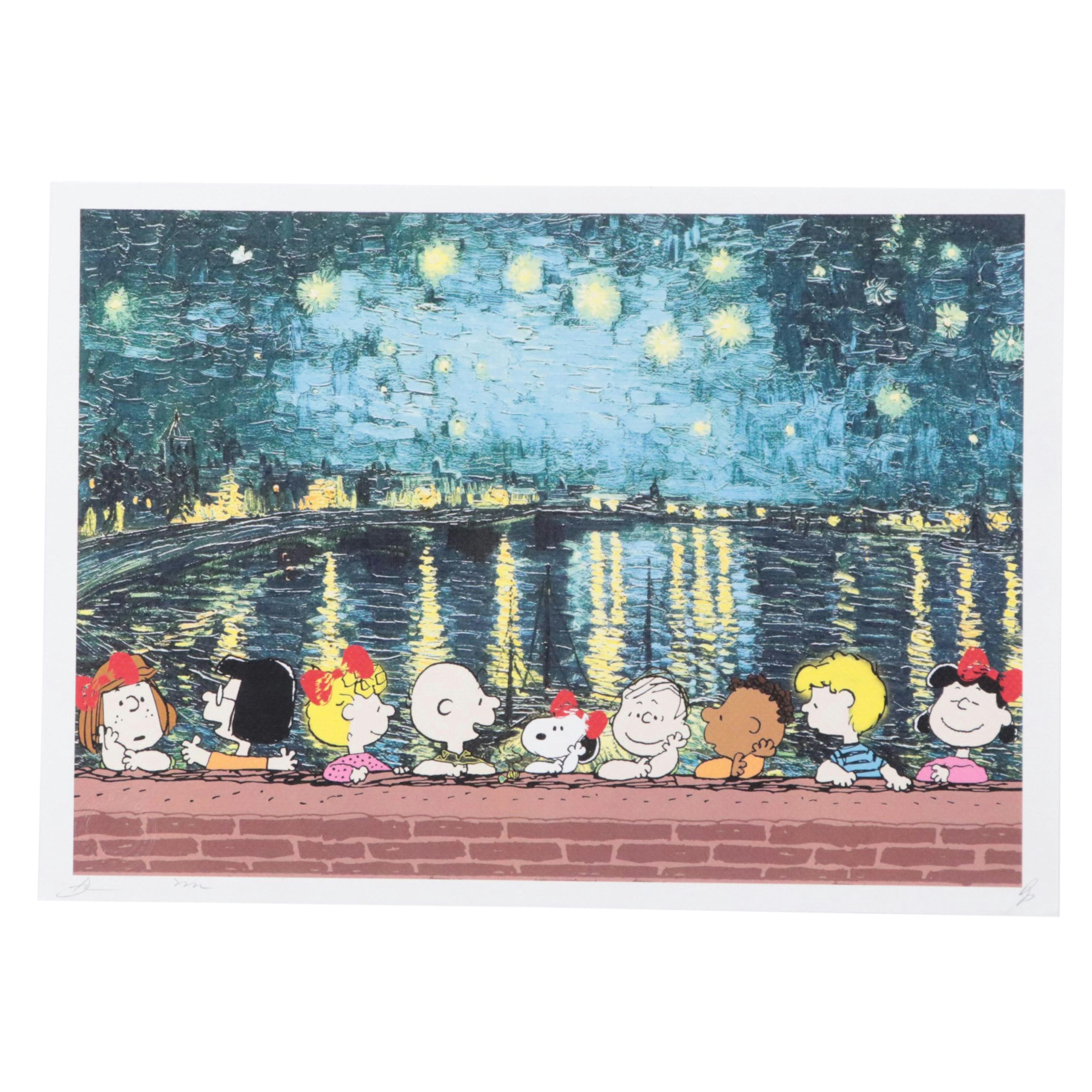 Death NYC Pop Art Graphic Print of Peanuts Characters x Van Gogh, 2022 ...