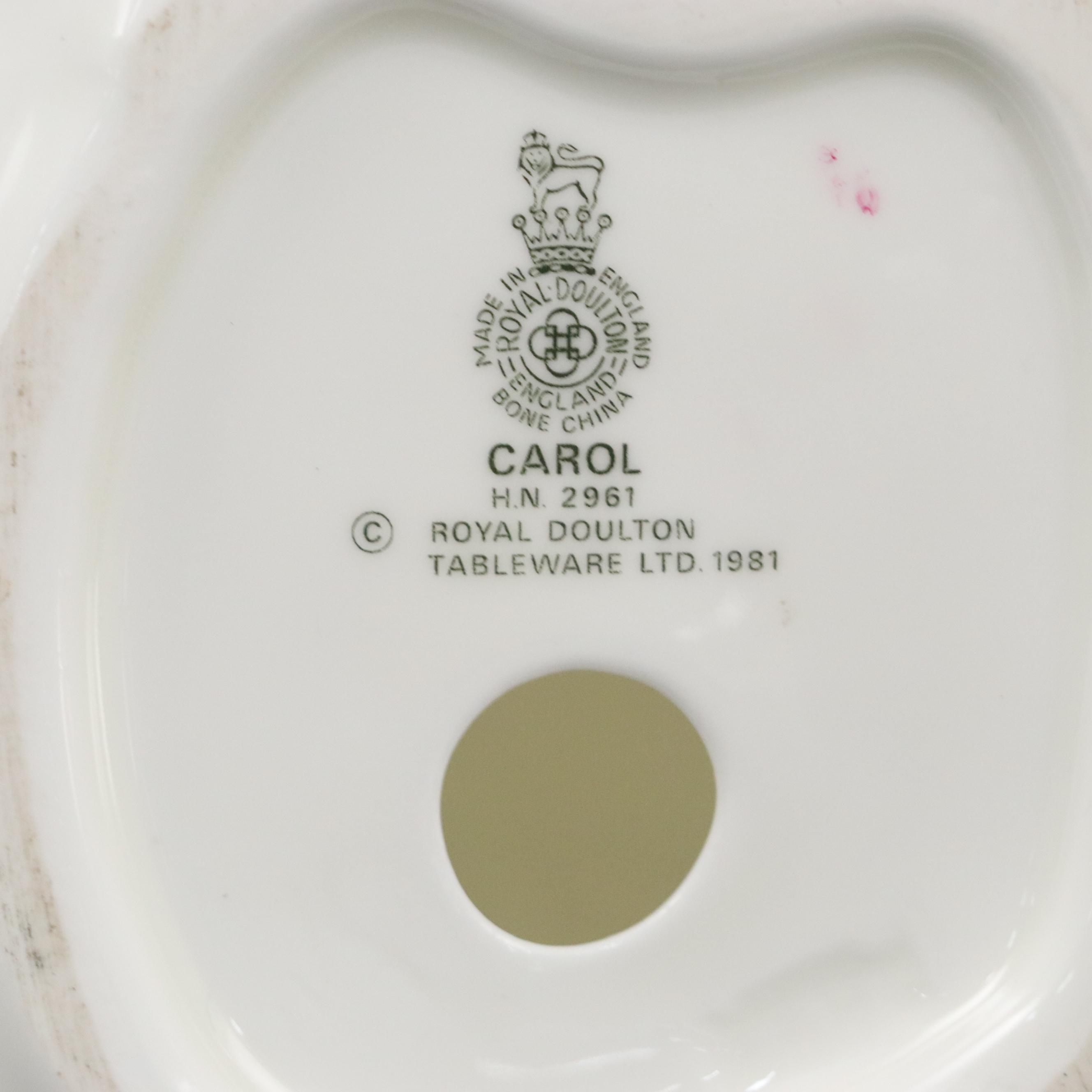 Royal Doulton "Carol" Bone China Figurine with Porcelain Bowls | EBTH