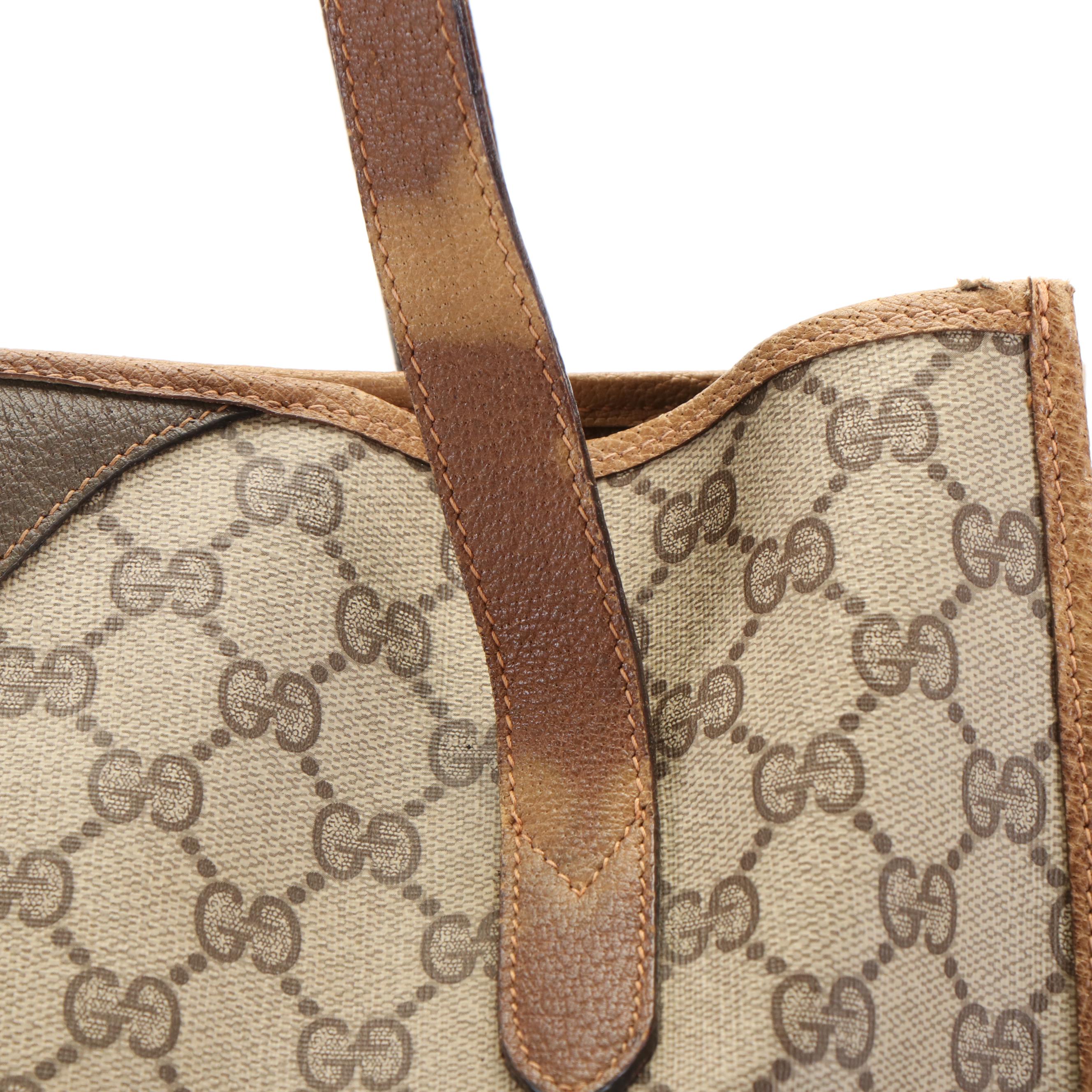 Gucci Accessory Collection Tote Bag in GG Supreme Canvas & Cinghiale ...