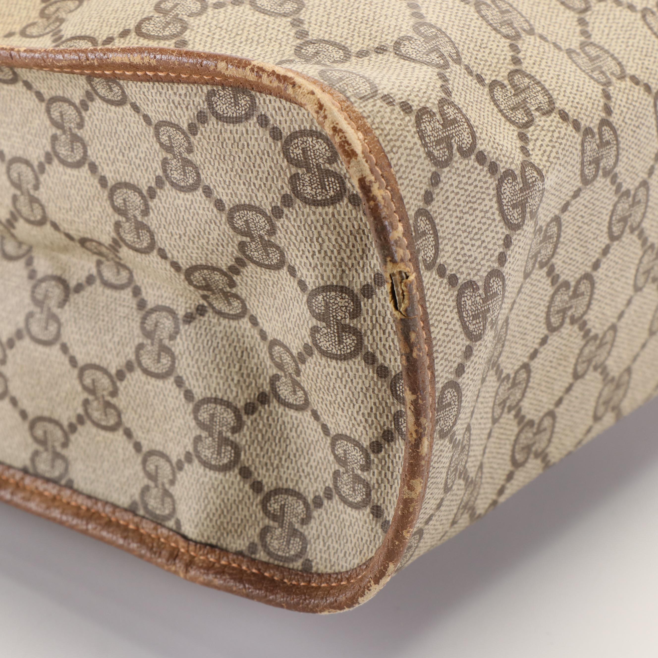 Gucci Accessory Collection Tote Bag in GG Supreme Canvas & Cinghiale ...