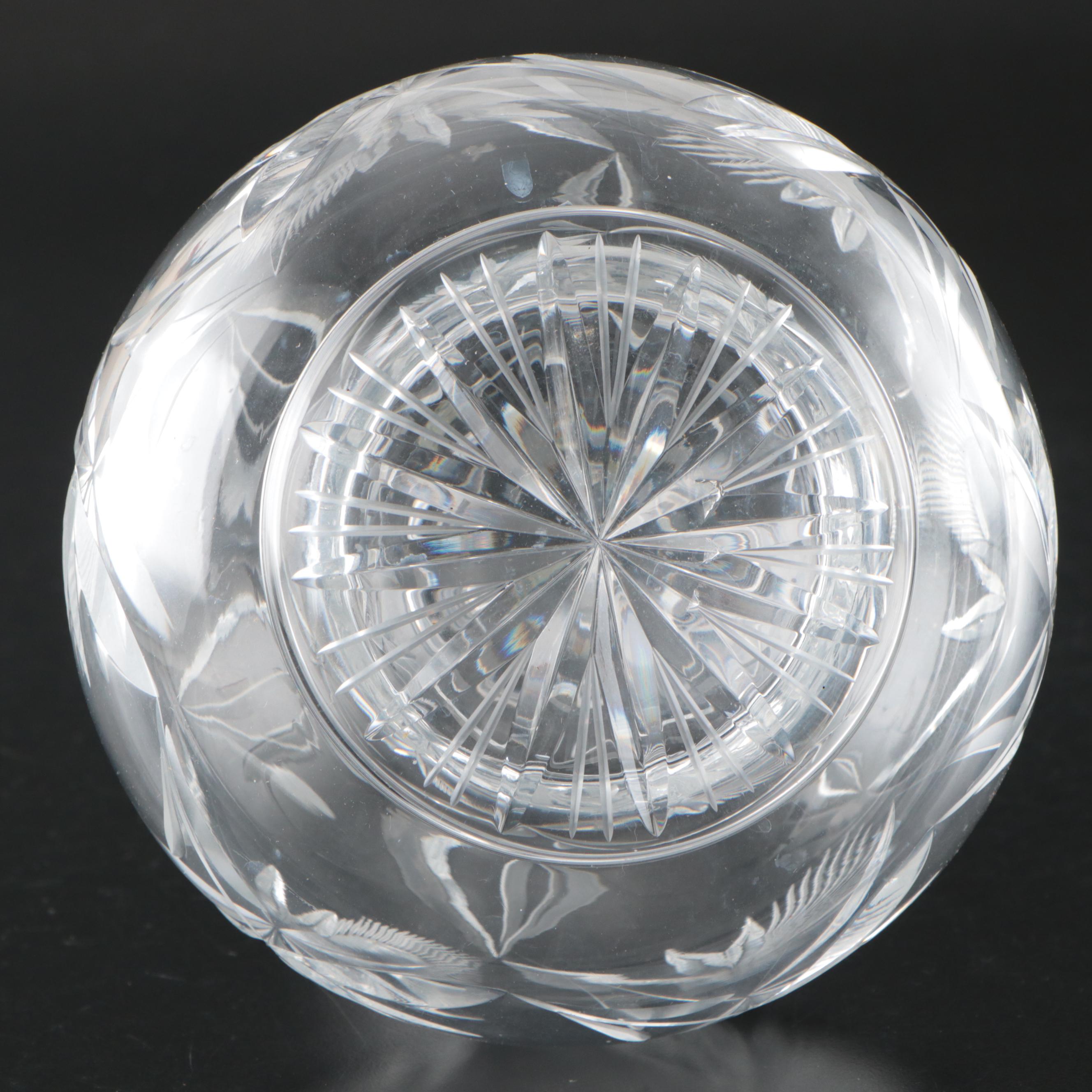 Cut Glass Ring Neck Decanter and Cocktail Glasses, Early to Mid-20th ...