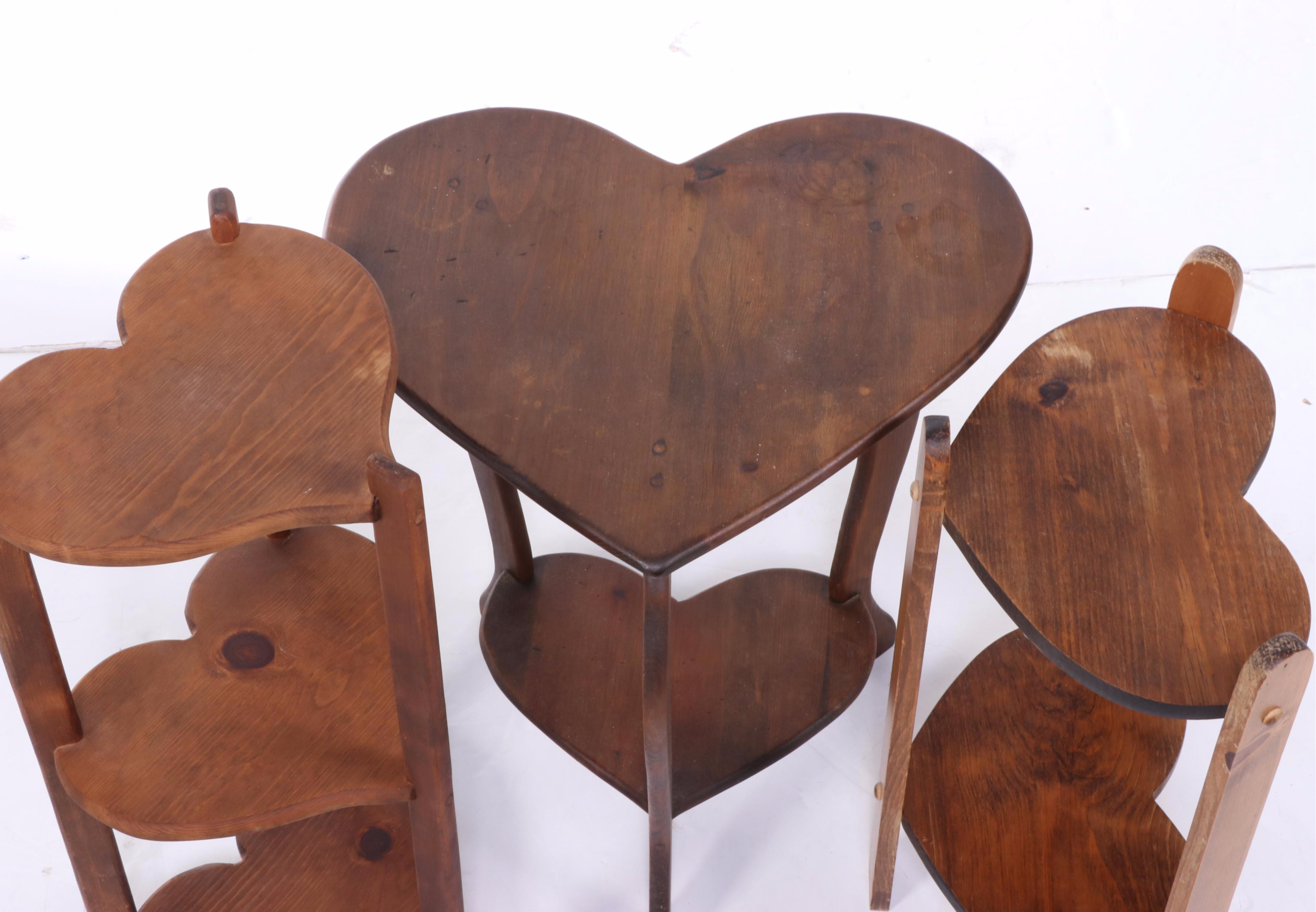 Wooden Heart Shaped Side Tables | Everything But The House