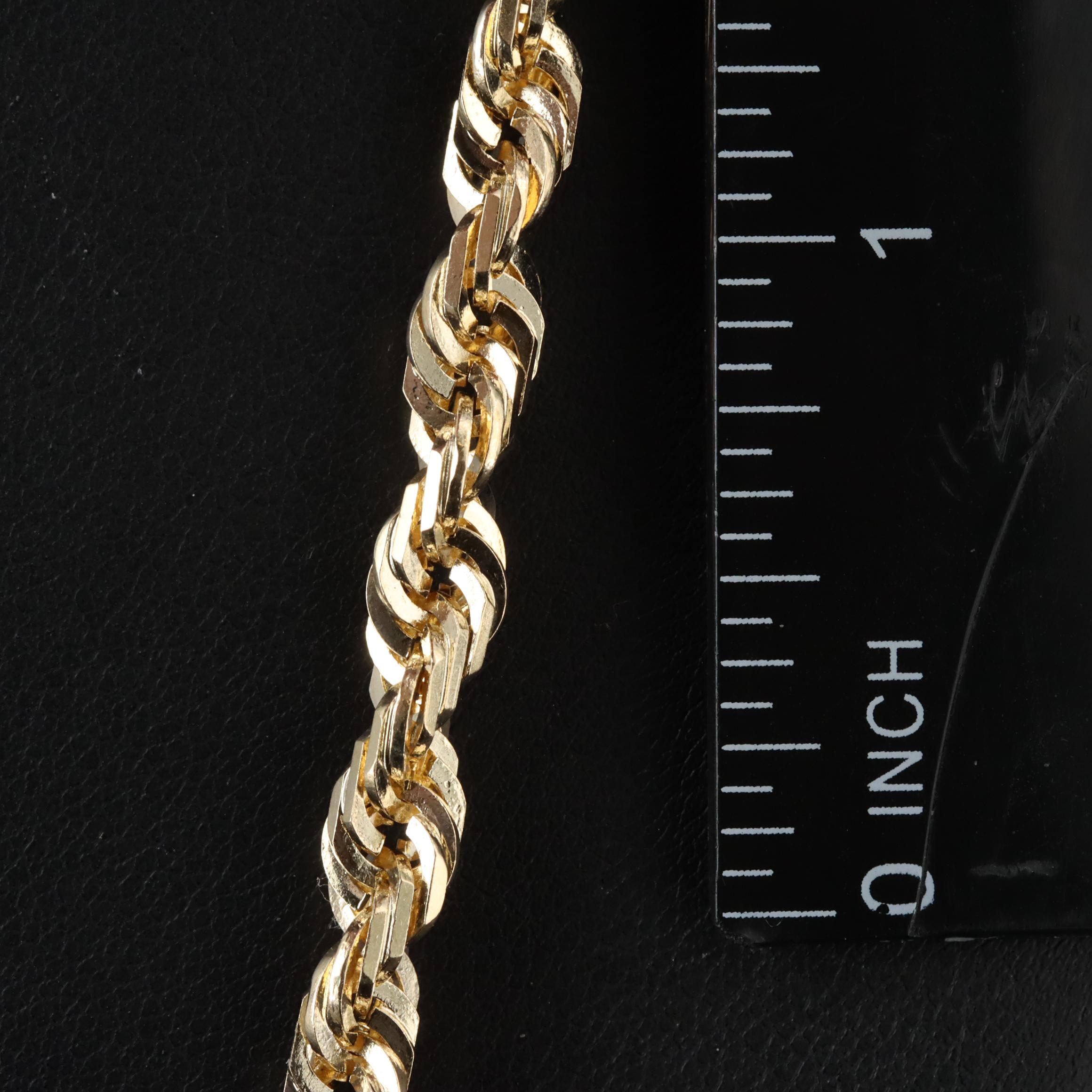 10K Rope Chain Necklace | EBTH