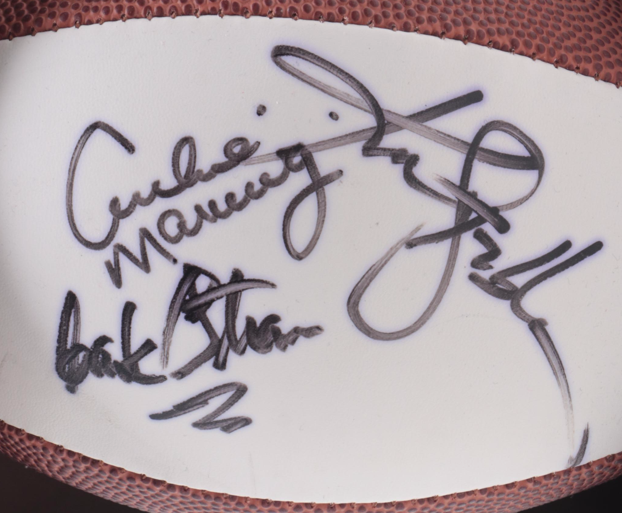 Archie Manning, Hank Stram, and Ken Stabler Signed Wilson Mini Football ...