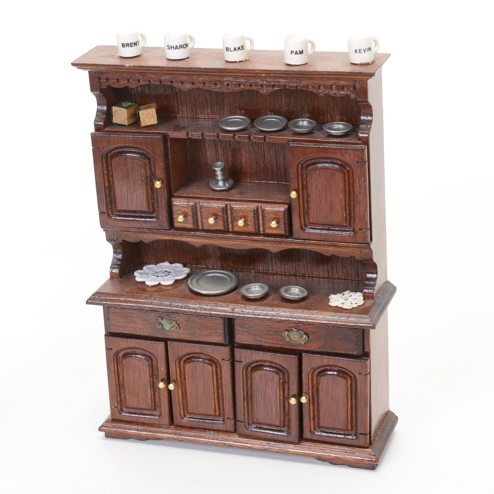 Miniature Dinnerware and Furniture Featuring Blown Glass Punch Bowl Set ...