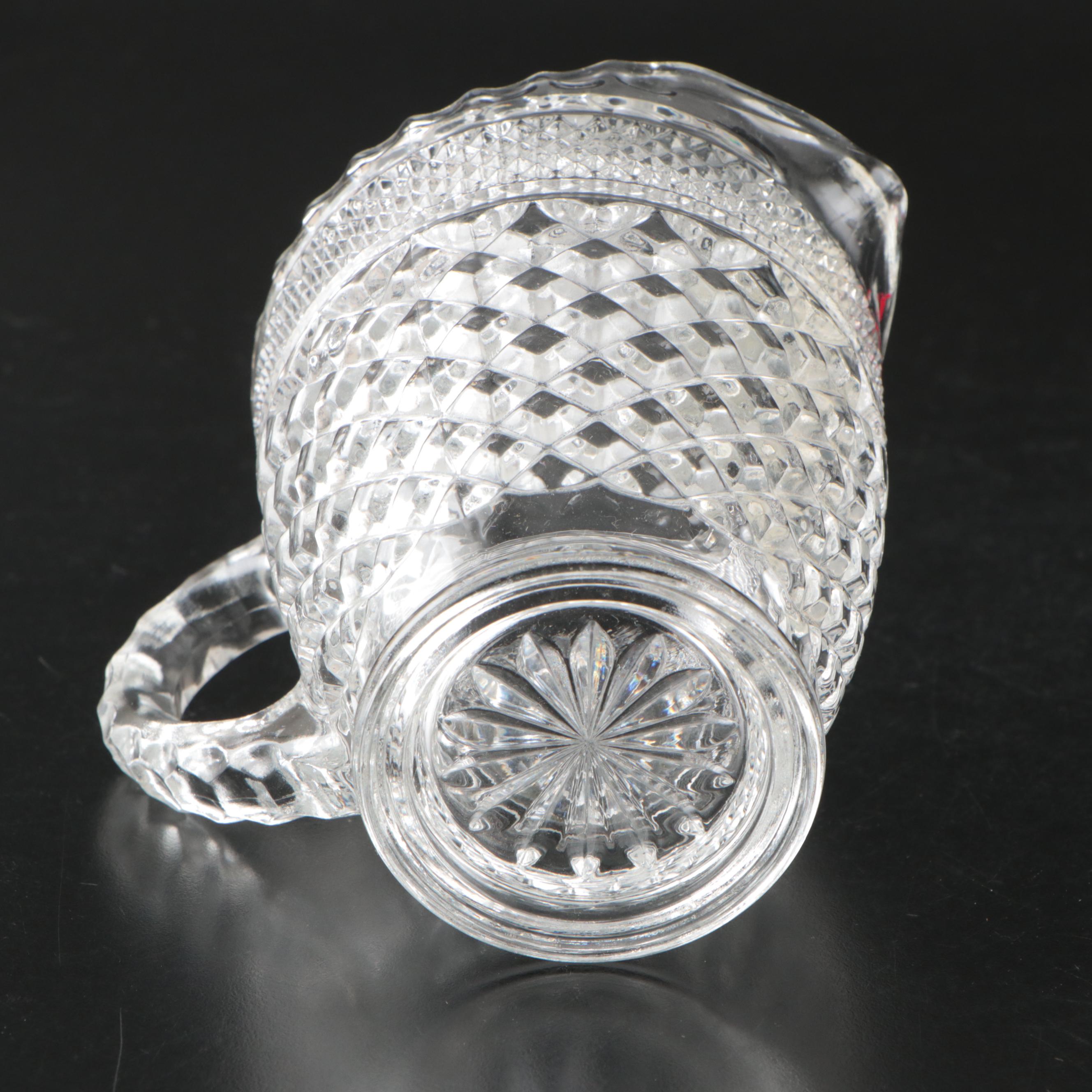 Westmoreland Diamond Pattern Coupes with Other Pressed Glass Pitchers ...