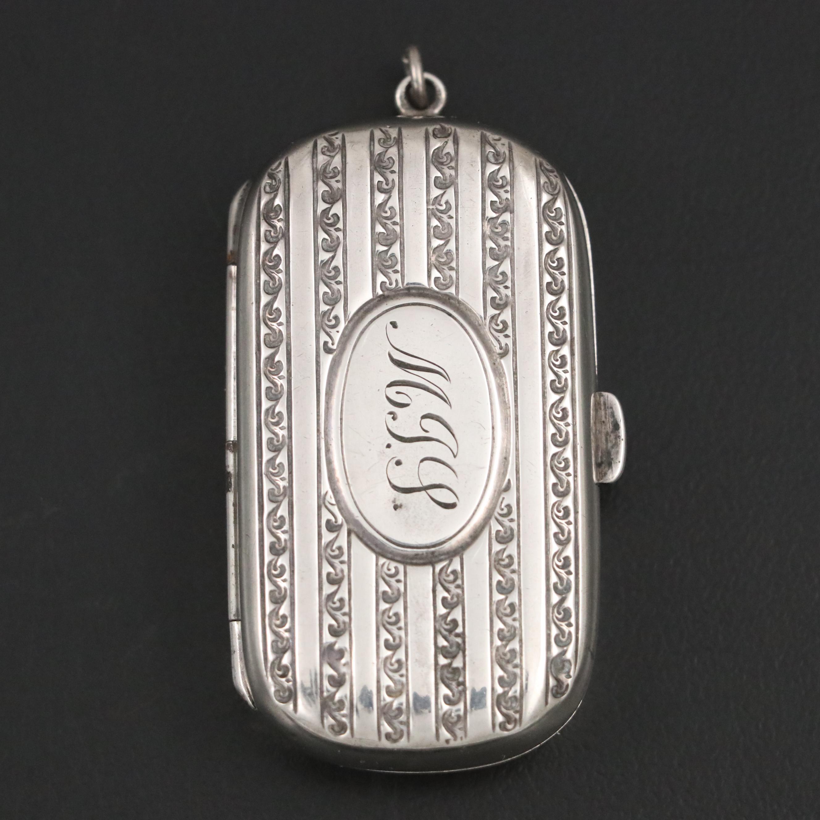 Webster Engraved Sterling Silver Coin Holder, Late 19th/Early 20th ...
