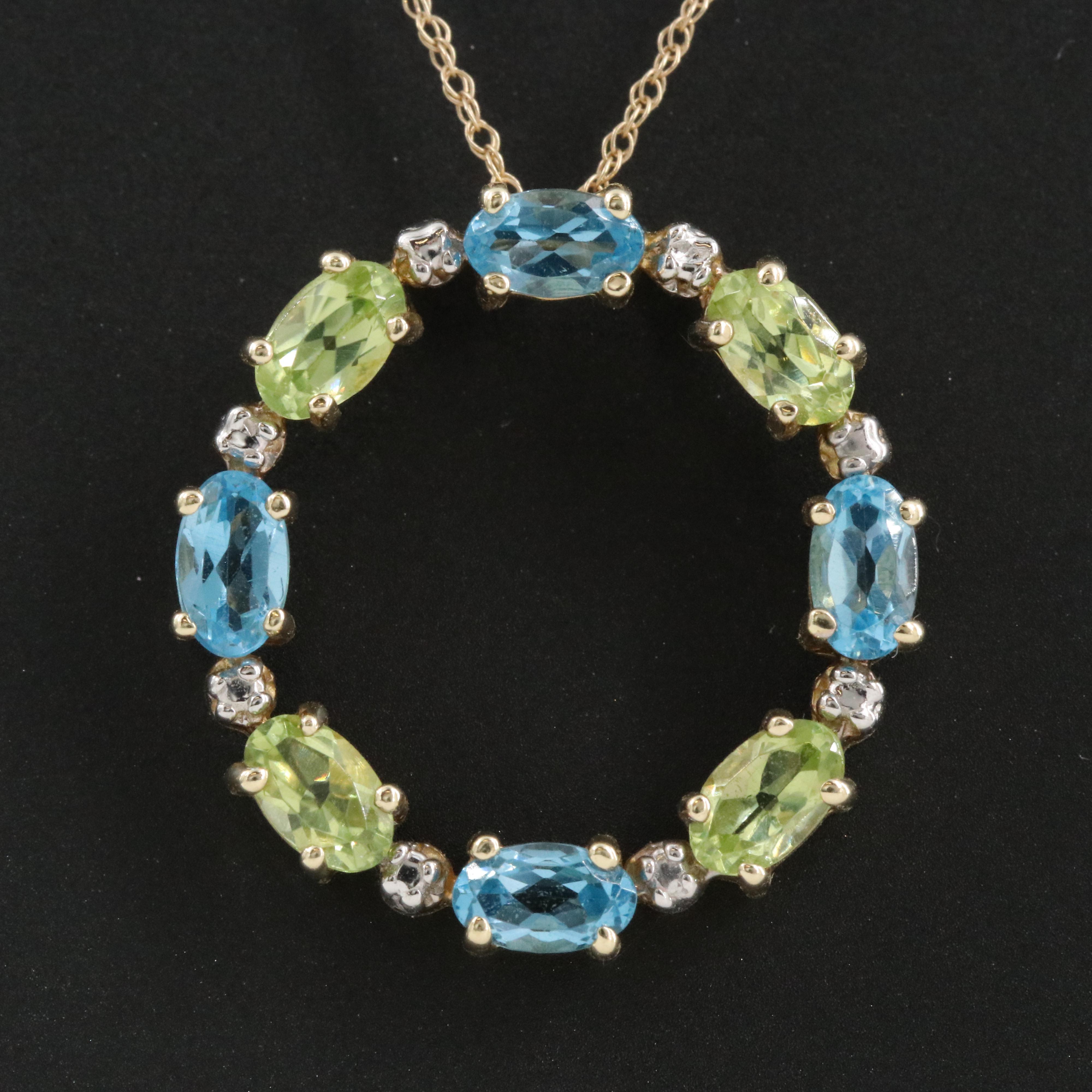 10K Topaz and Peridot Necklace | EBTH
