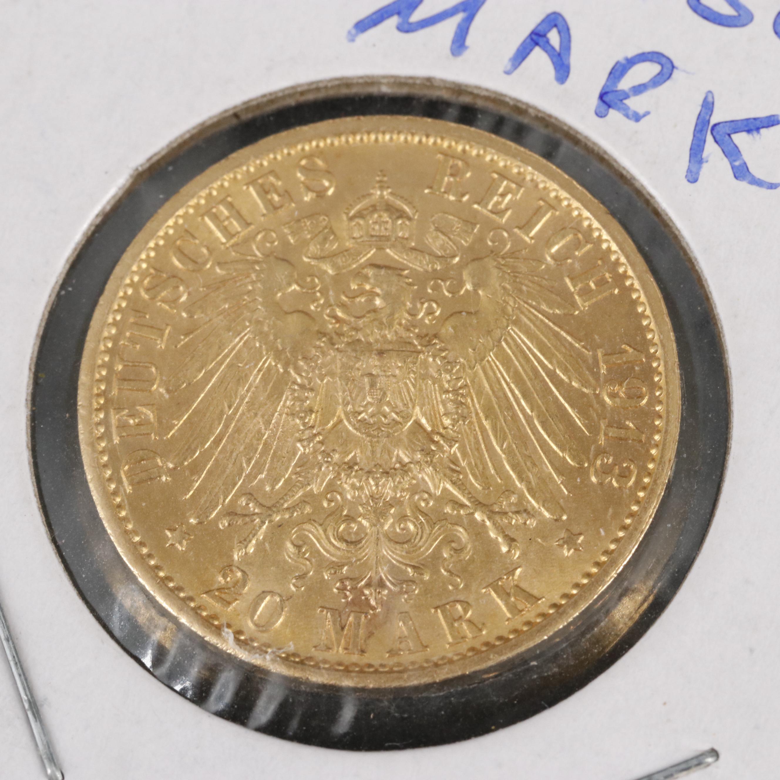 1913-A Prussia Twenty Mark Gold Coin | Everything But The House