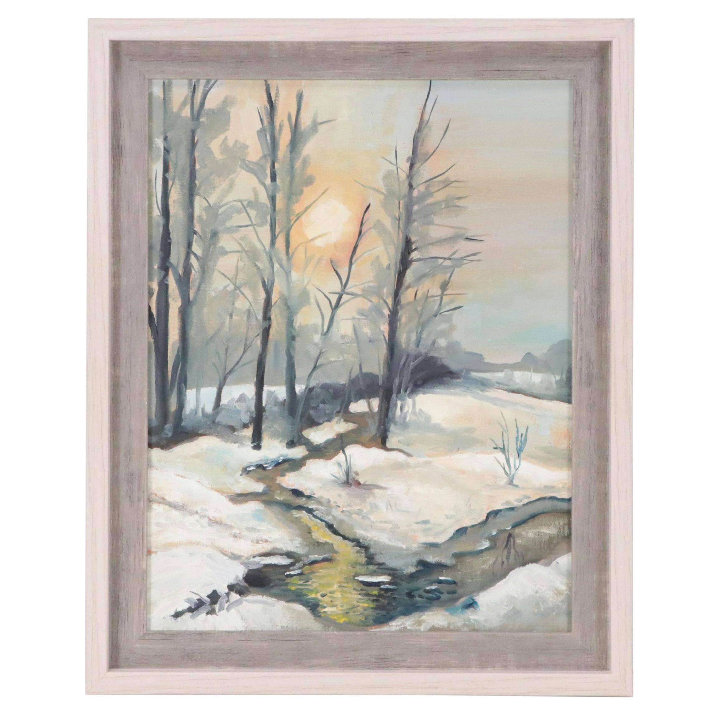 Nicholas Burke Oil Painting of Winter Landscape, 2023 | Everything But ...