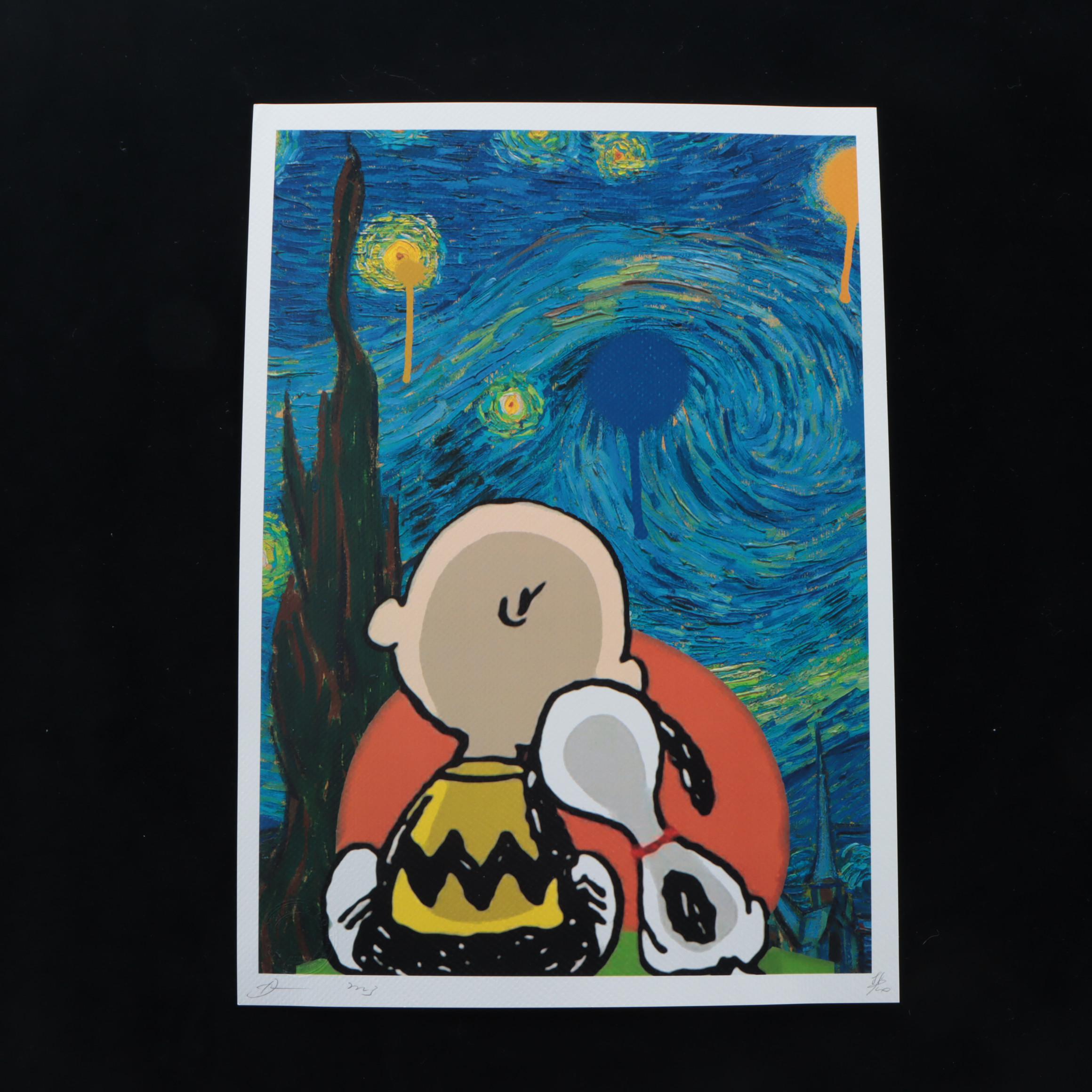 Death NYC Pop Art Graphic Print of Snoopy and Charlie Brown x Van Gogh ...