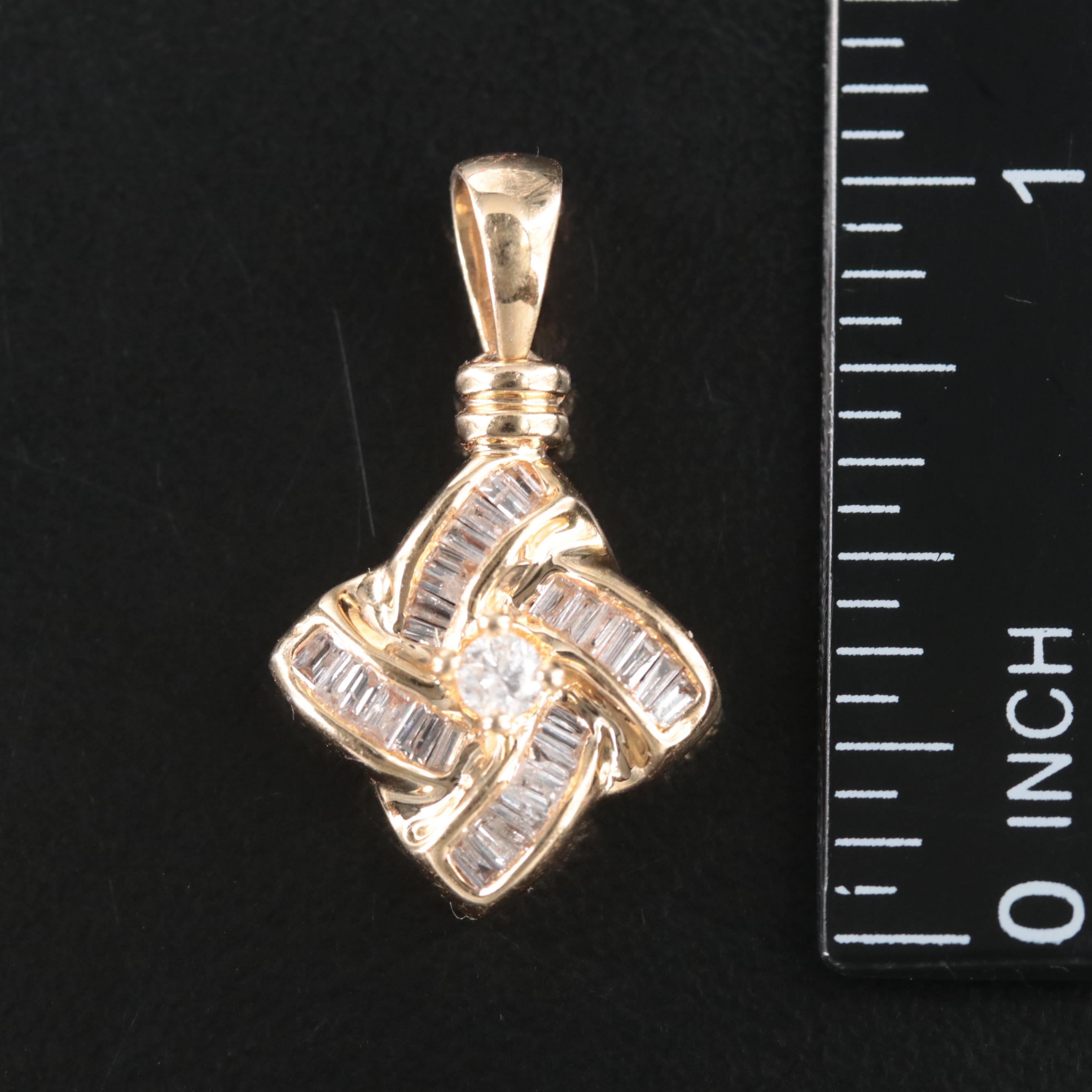 14K 0.54 CTW Diamond Pinwheel Pendant | EBTH
