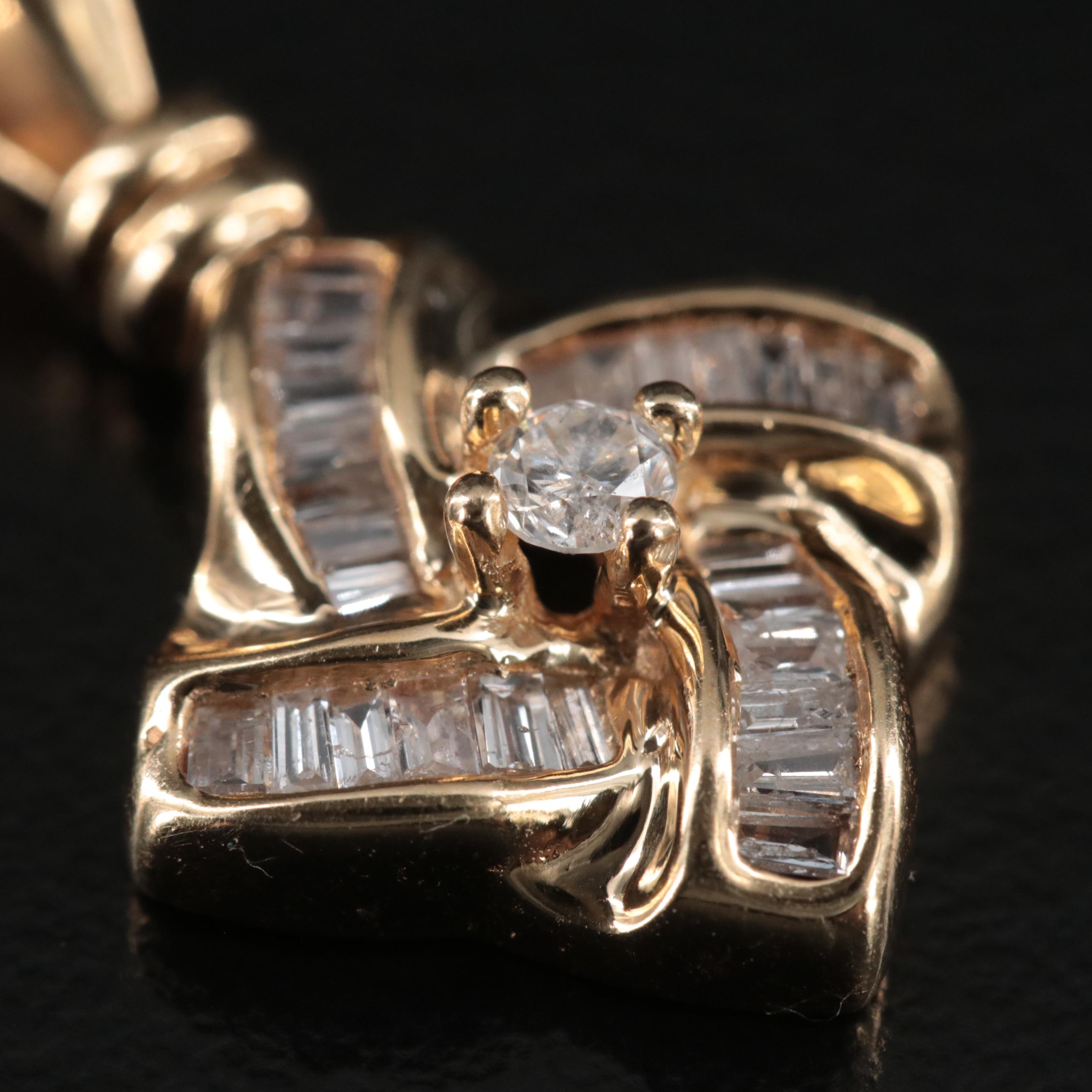 14K 0.54 CTW Diamond Pinwheel Pendant | EBTH