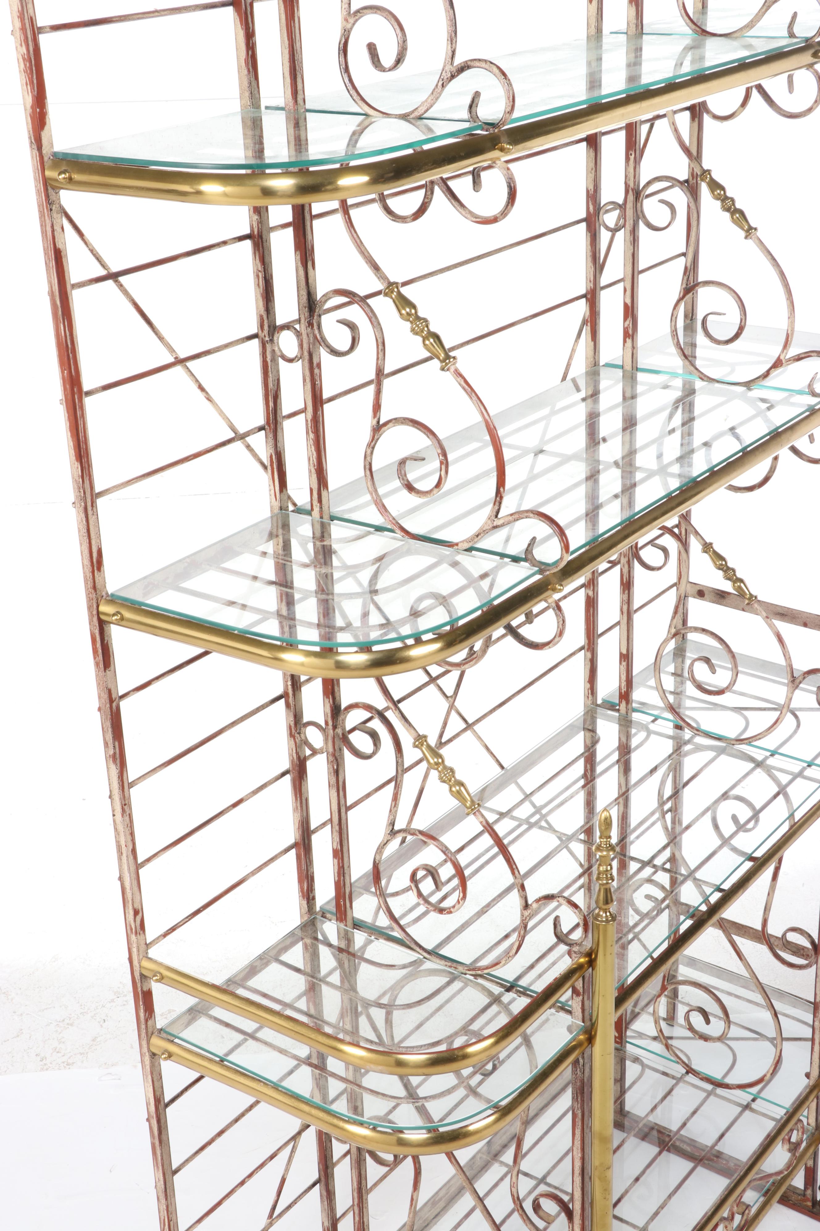 French Brass-Mounted Iron Four-Tier Baker's Rack, 20th Century | EBTH