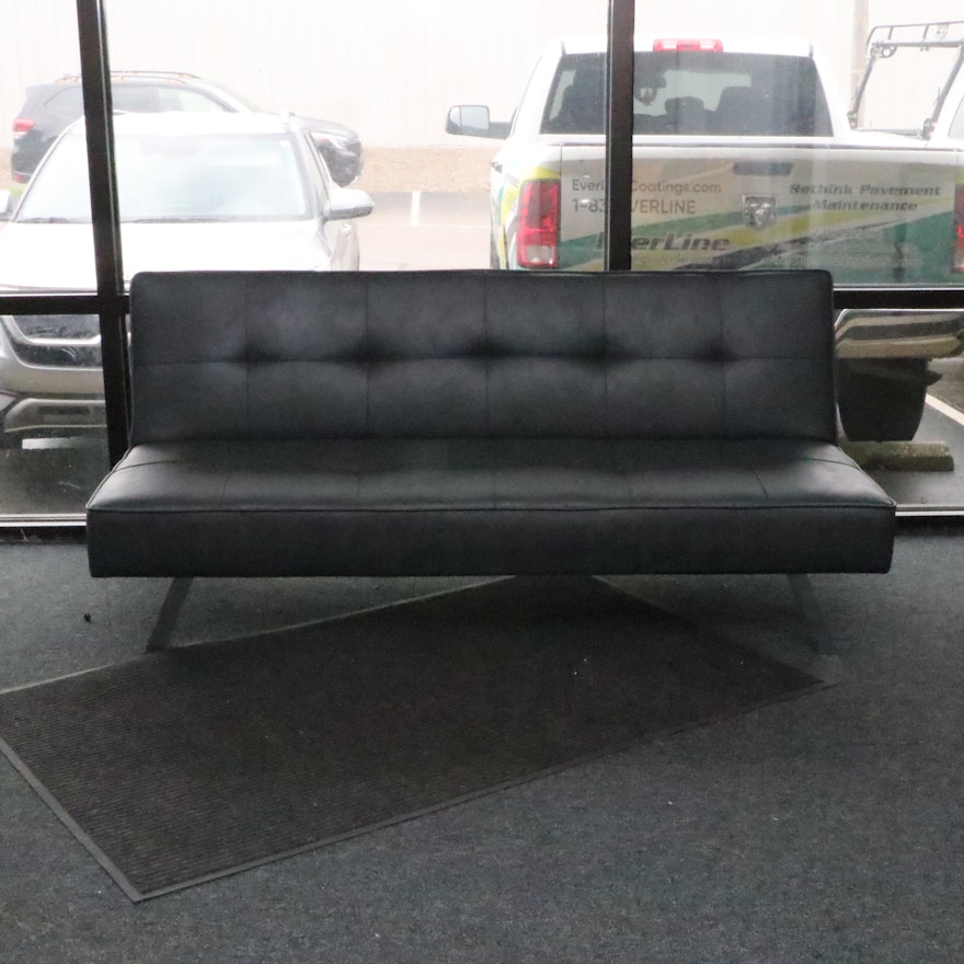 Serta Dream Convertibles Faux Leather Futon Sofa | EBTH Serta Dream Convertibles Faux Leather Futon Sofa | EBTH