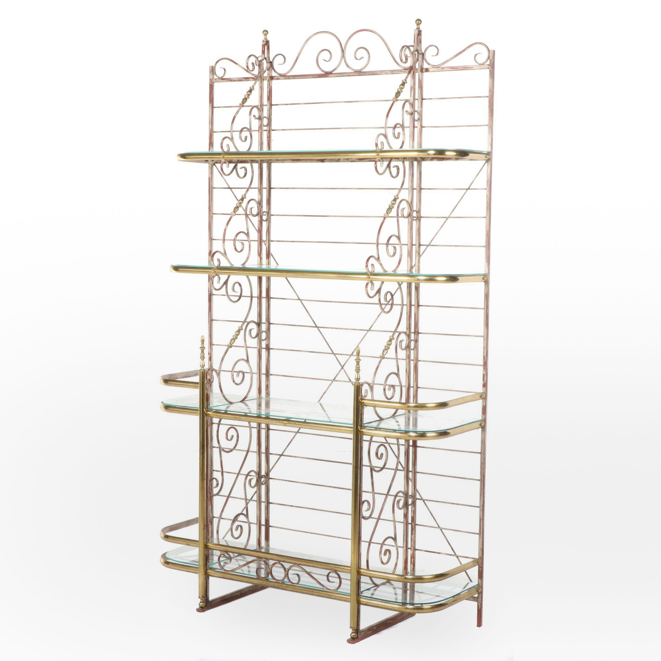 French Brass-Mounted Iron Four-Tier Baker's Rack, 20th Century | EBTH