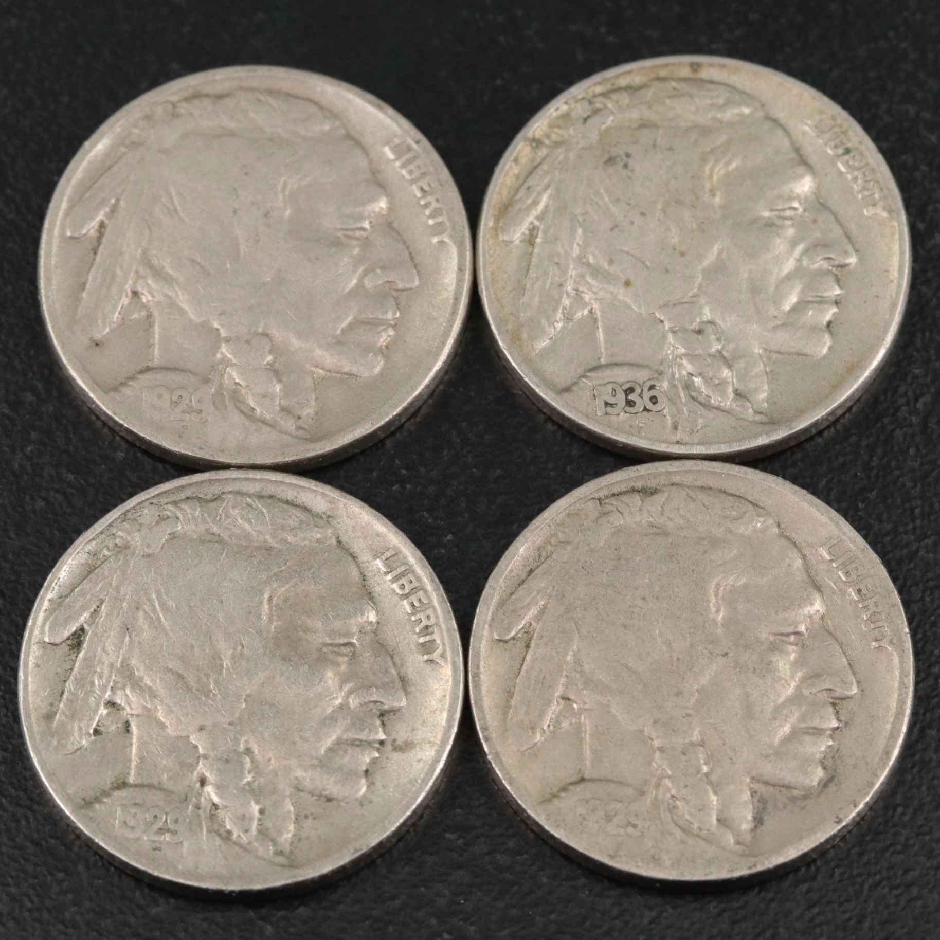 Collection of One Hundred Forty-Five Buffalo Nickels all with Dates ...