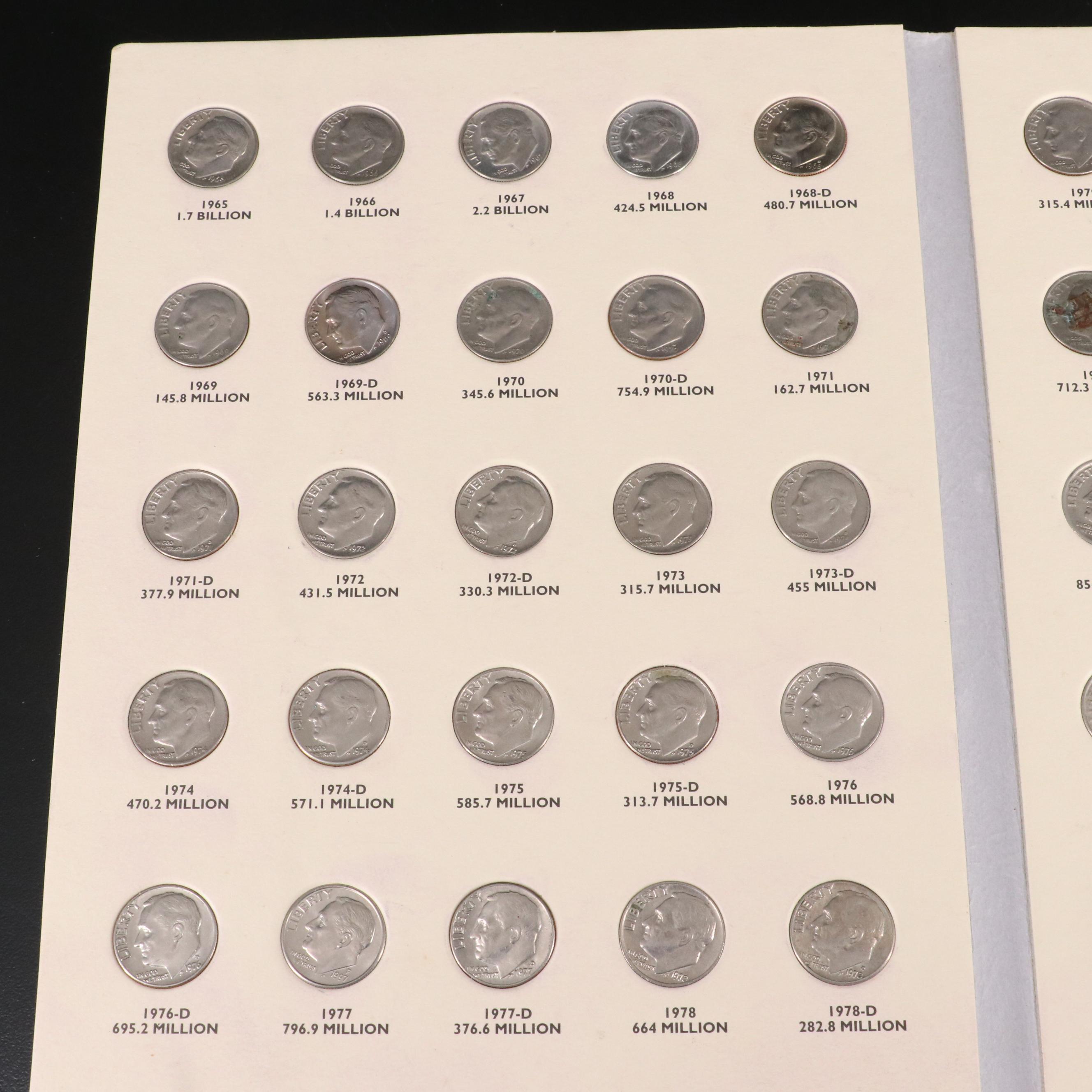 Collection of 240 Roosevelt Dimes Including Two Complete Sets from 1946 ...