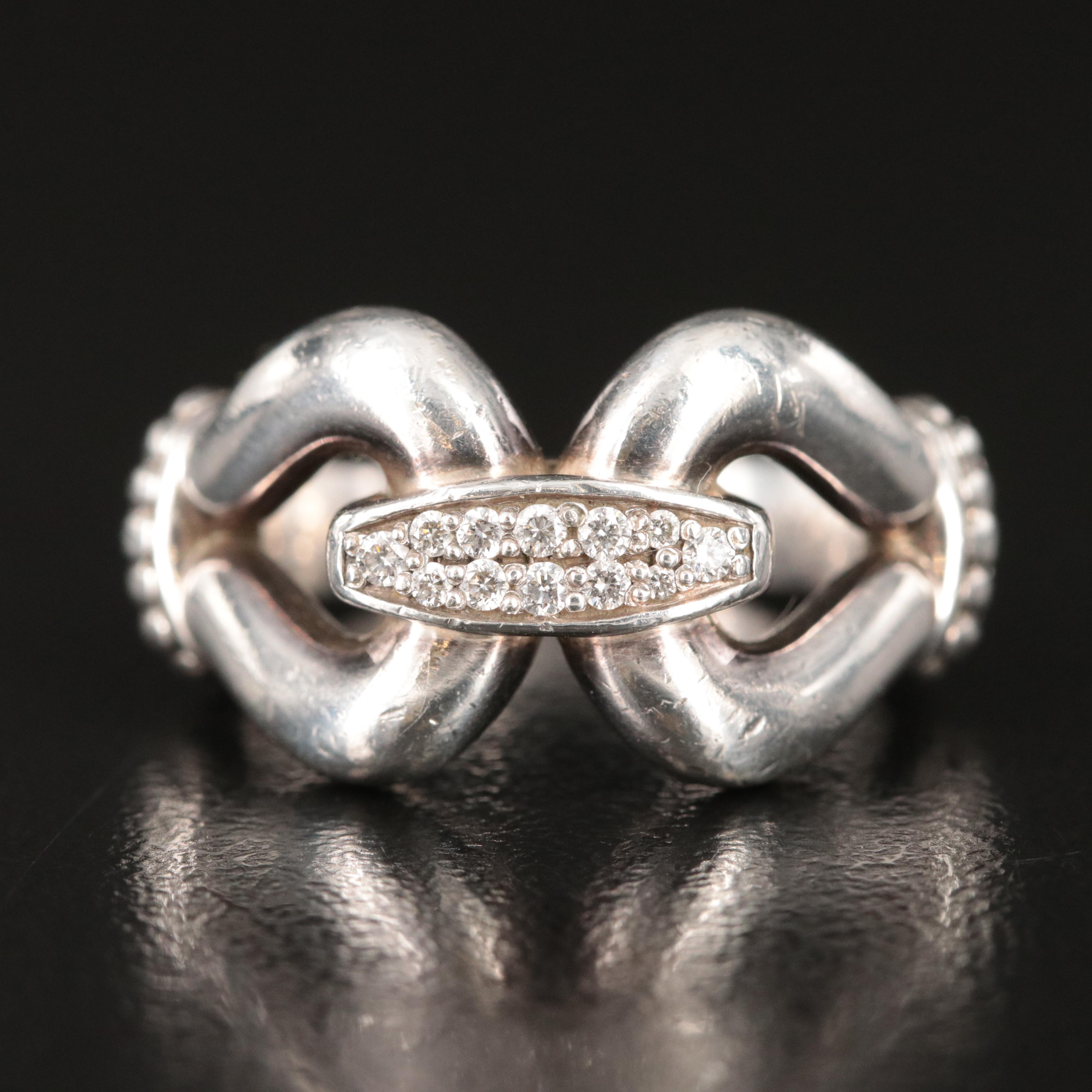 Lagos Derby Sterling Ring with Diamond Accents | EBTH