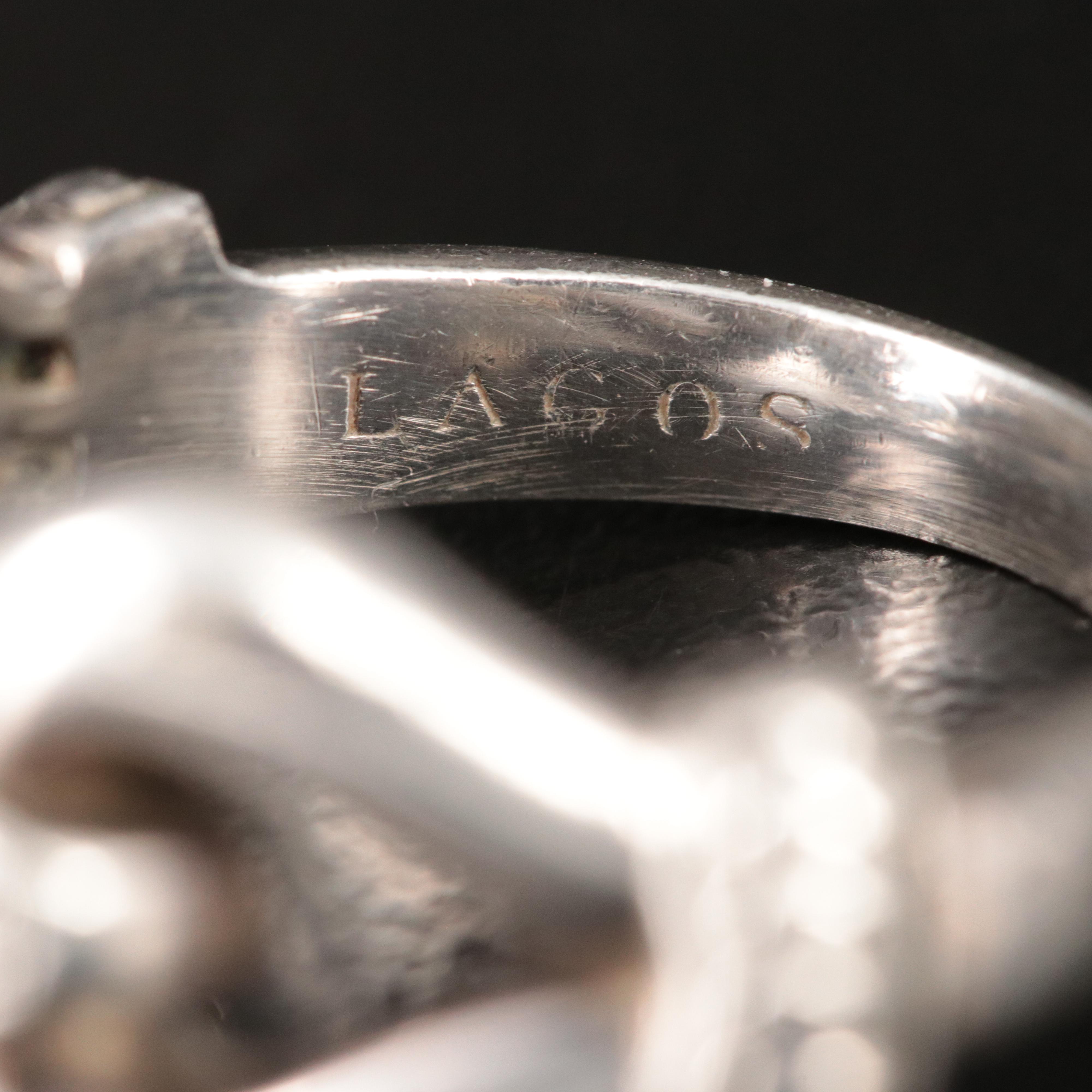 Lagos Derby Sterling Ring with Diamond Accents | EBTH