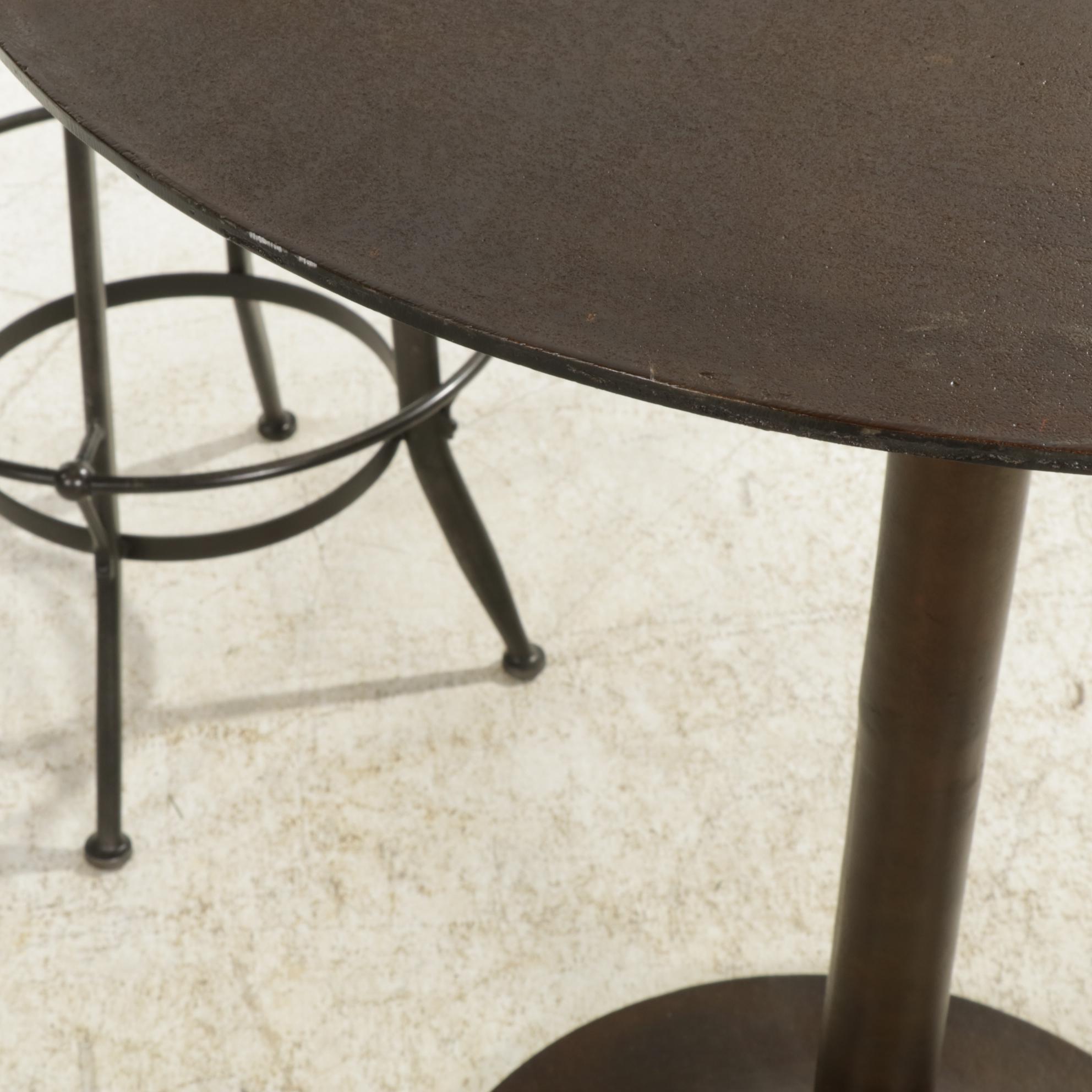 Four Hands "Simone" Counter Table and Two "Jackson" Industrial Style Barstools | Everything But ...