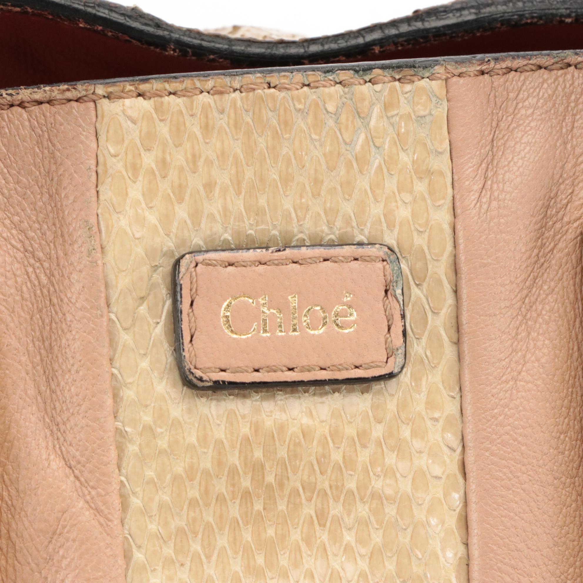 Chloé Leather and Snakeskin Two-Way Bag | Everything But The House