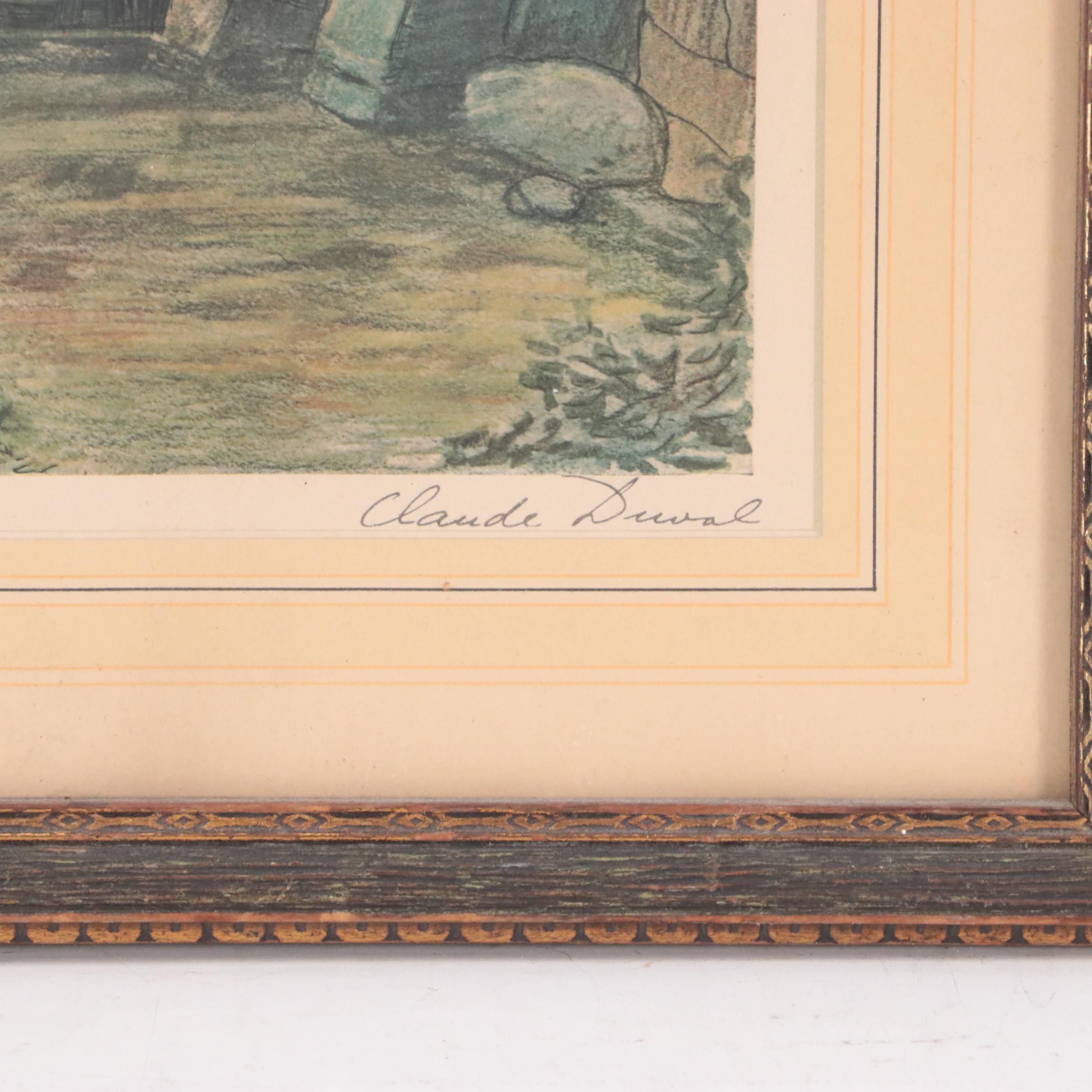 Offset Lithograph After Claude Duval of Venetian Canal Scene | EBTH